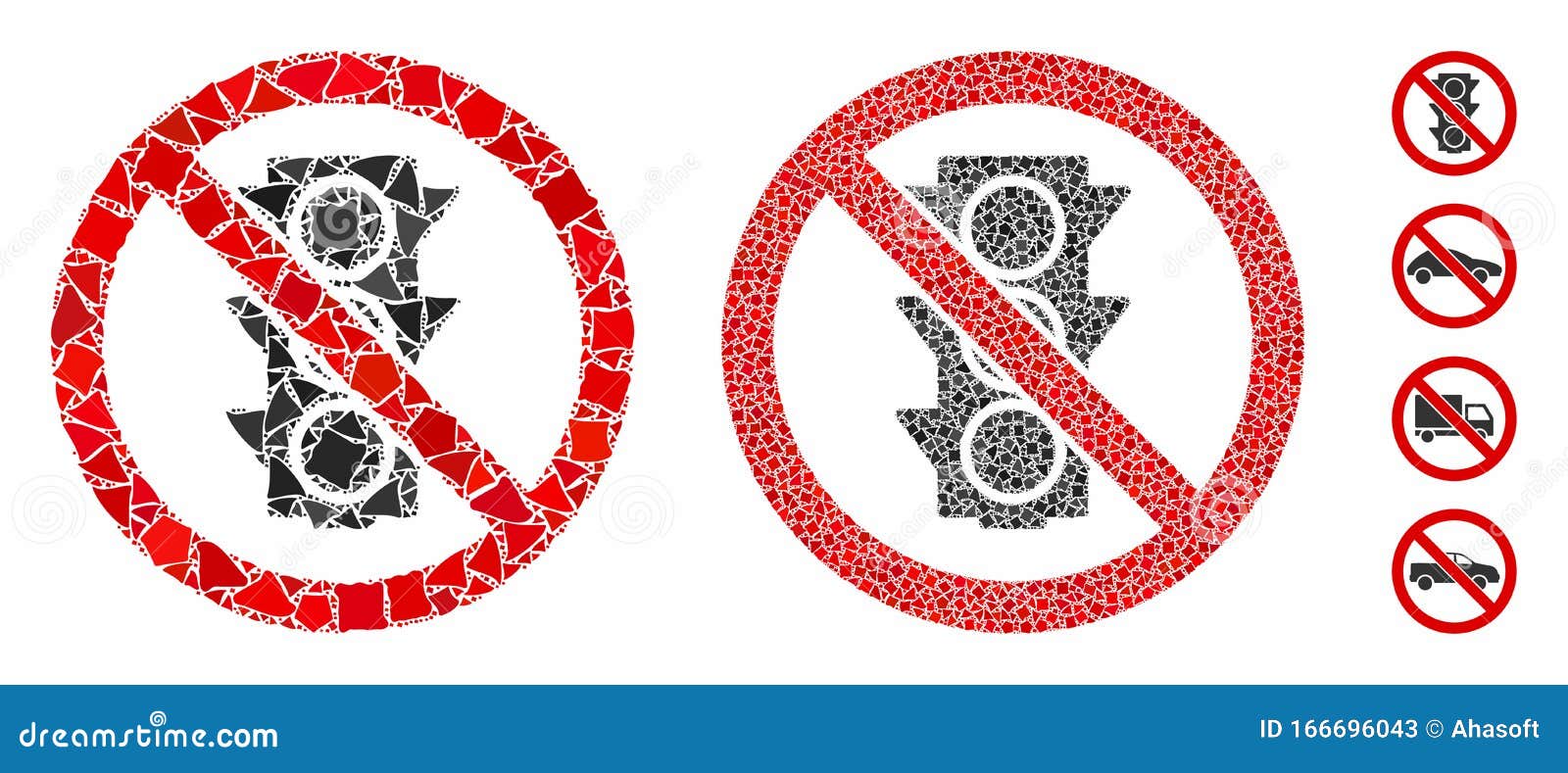 No Traffic Lights Composition Icon of Humpy Elements Stock Vector ...