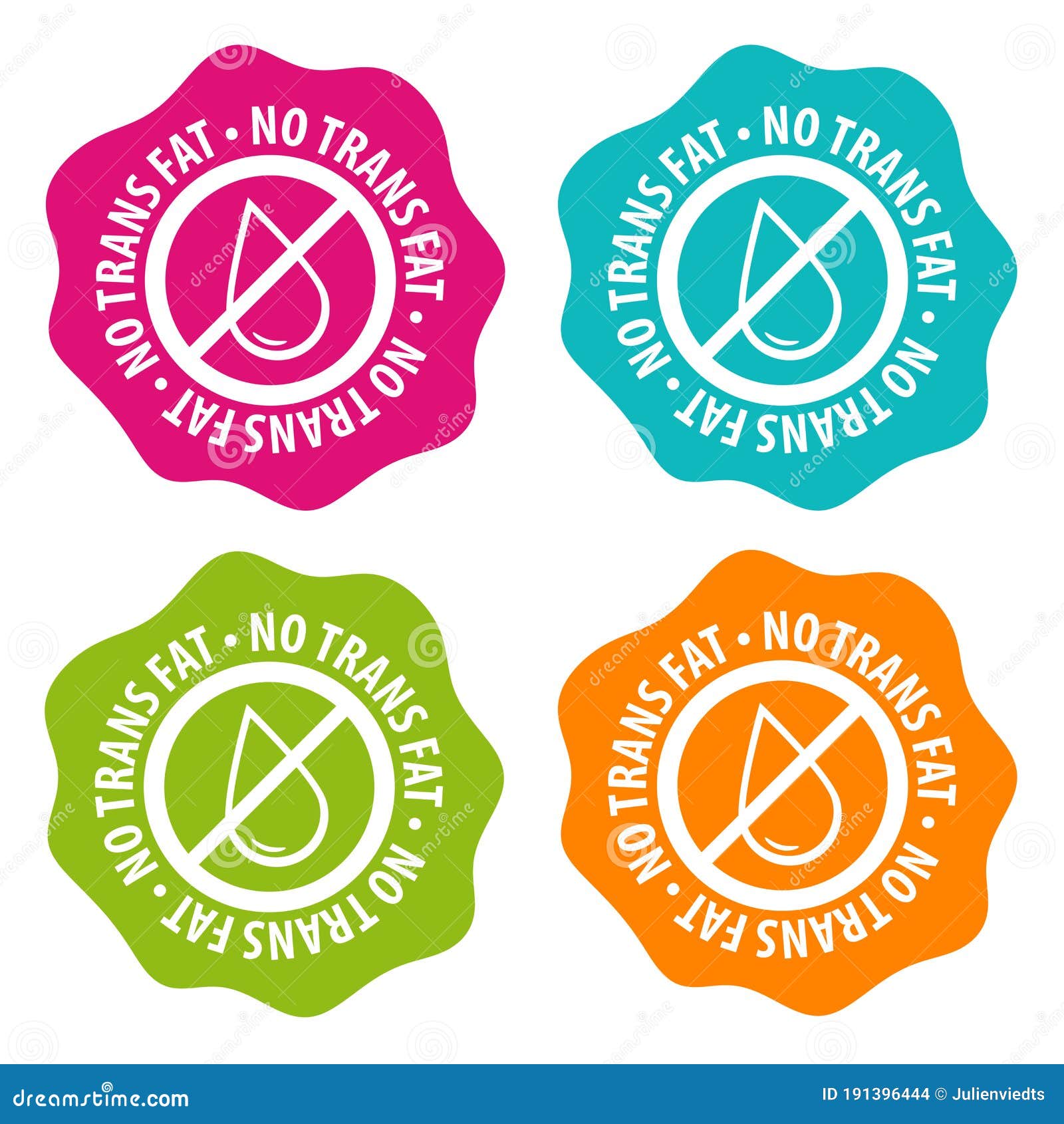 No Trans Fat Badges on White Background Stock Illustration ...