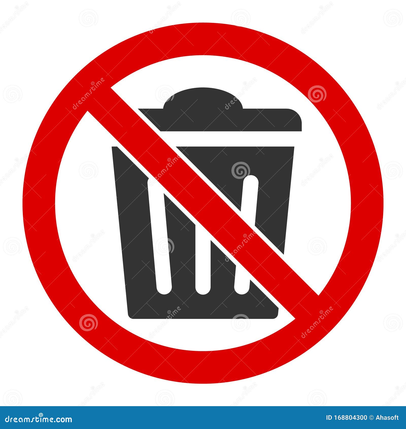 Flat Vector No Trash Can Icon Stock Vector Illustration Of Delete Isolated 168804300