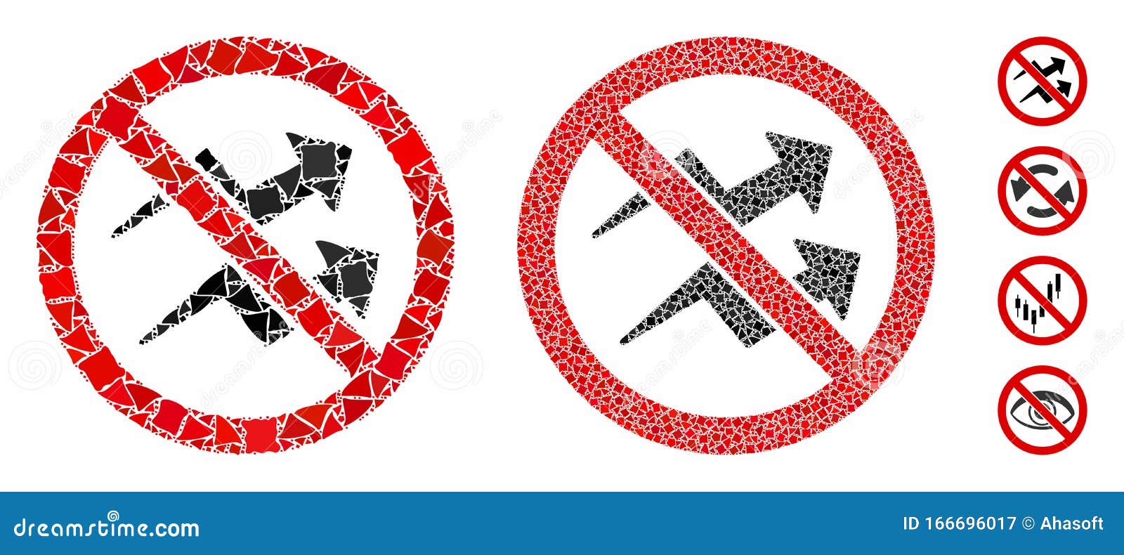 No Trend Arrows Composition Icon of Irregular Elements Stock Vector ...