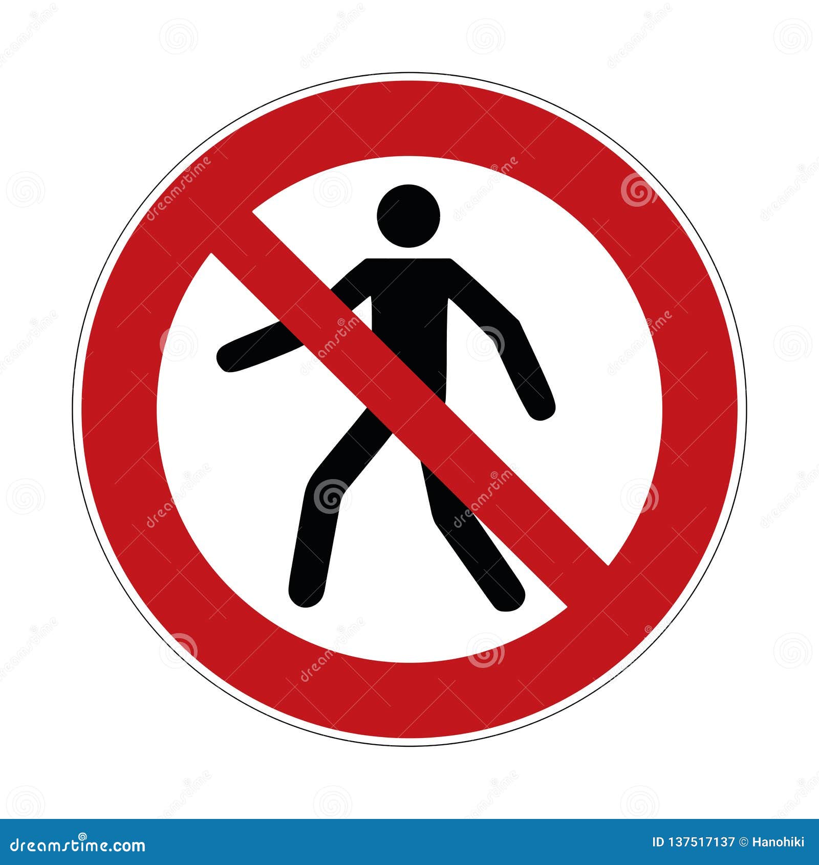 No Trespass Sign , Crossing Forbidden Sign - Vector Illustration Stock ...