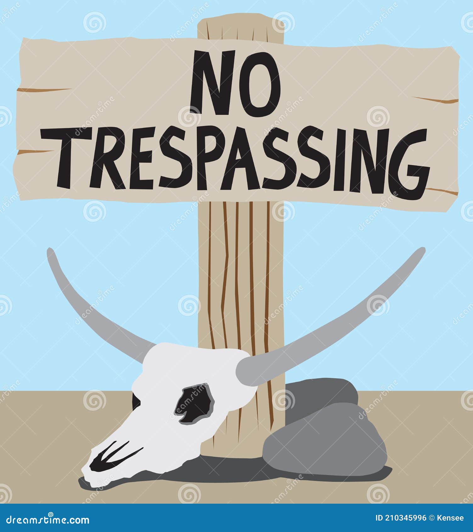 No Trespassing Sign in the Desert Stock Vector - Illustration of ...