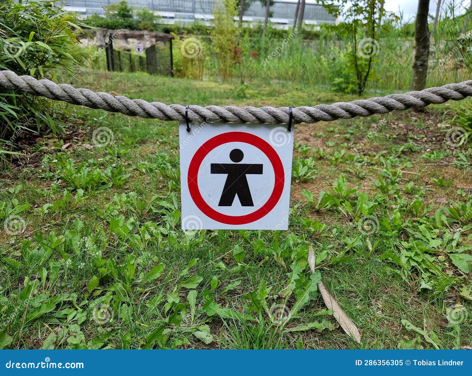 No Trespassing Sign Hanging on a Rope Stock Image - Image of sign ...