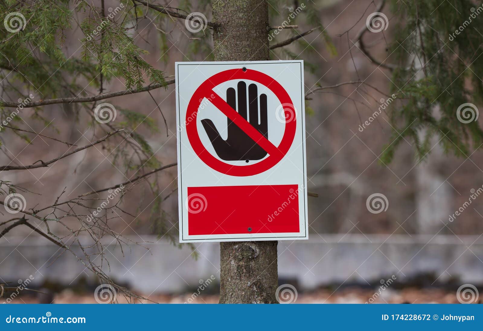 No Trespassing Sign on a Tree. Stock Photo - Image of prohibited, post ...