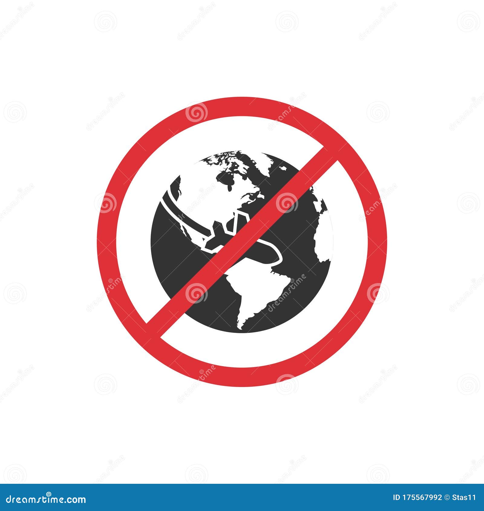 No Trip Icon in a Flat Design. Vector Illustration Stock Vector ...