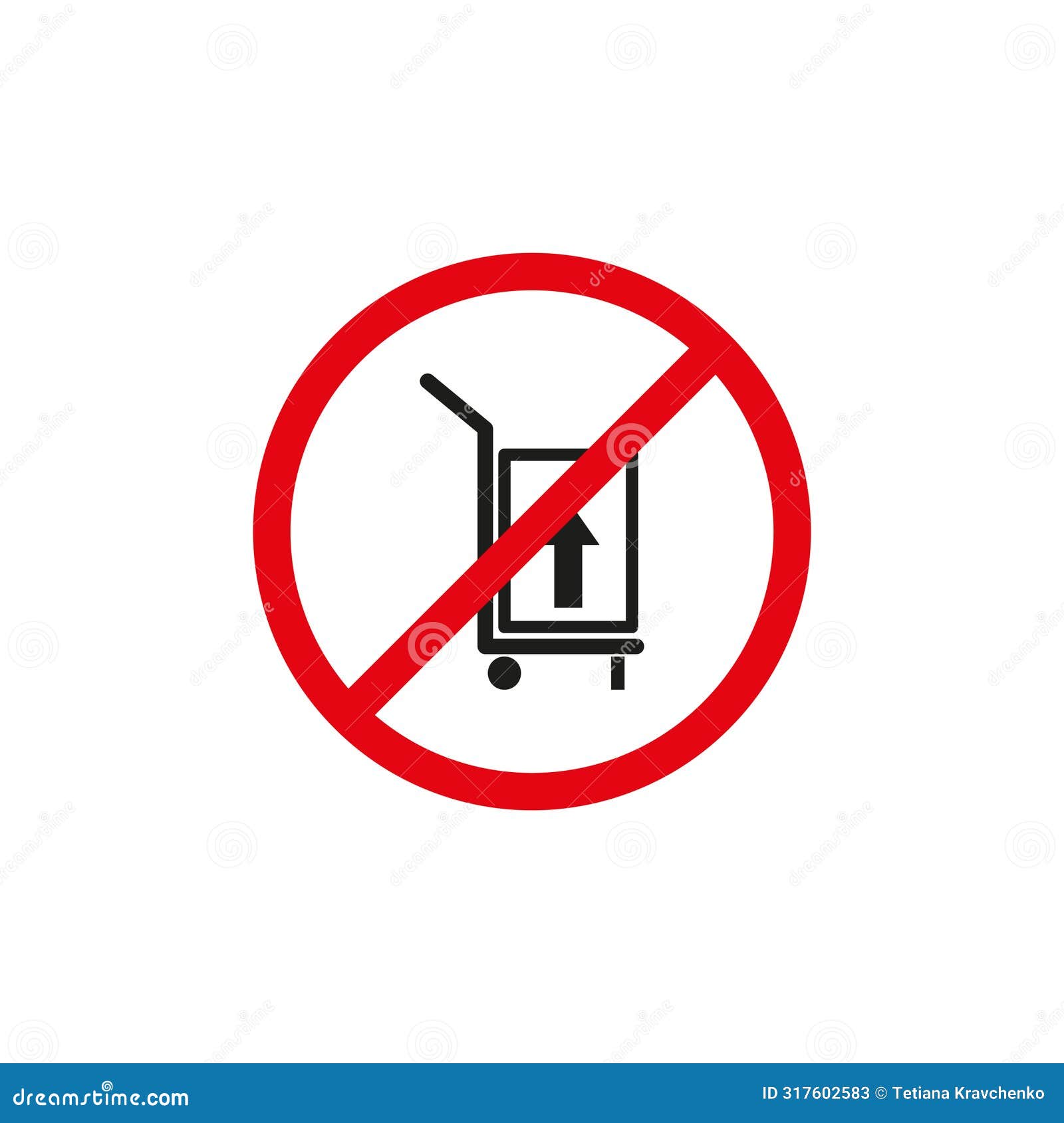 No Trolley Sign. Red Circle. Vector Prohibition Symbol Stock ...