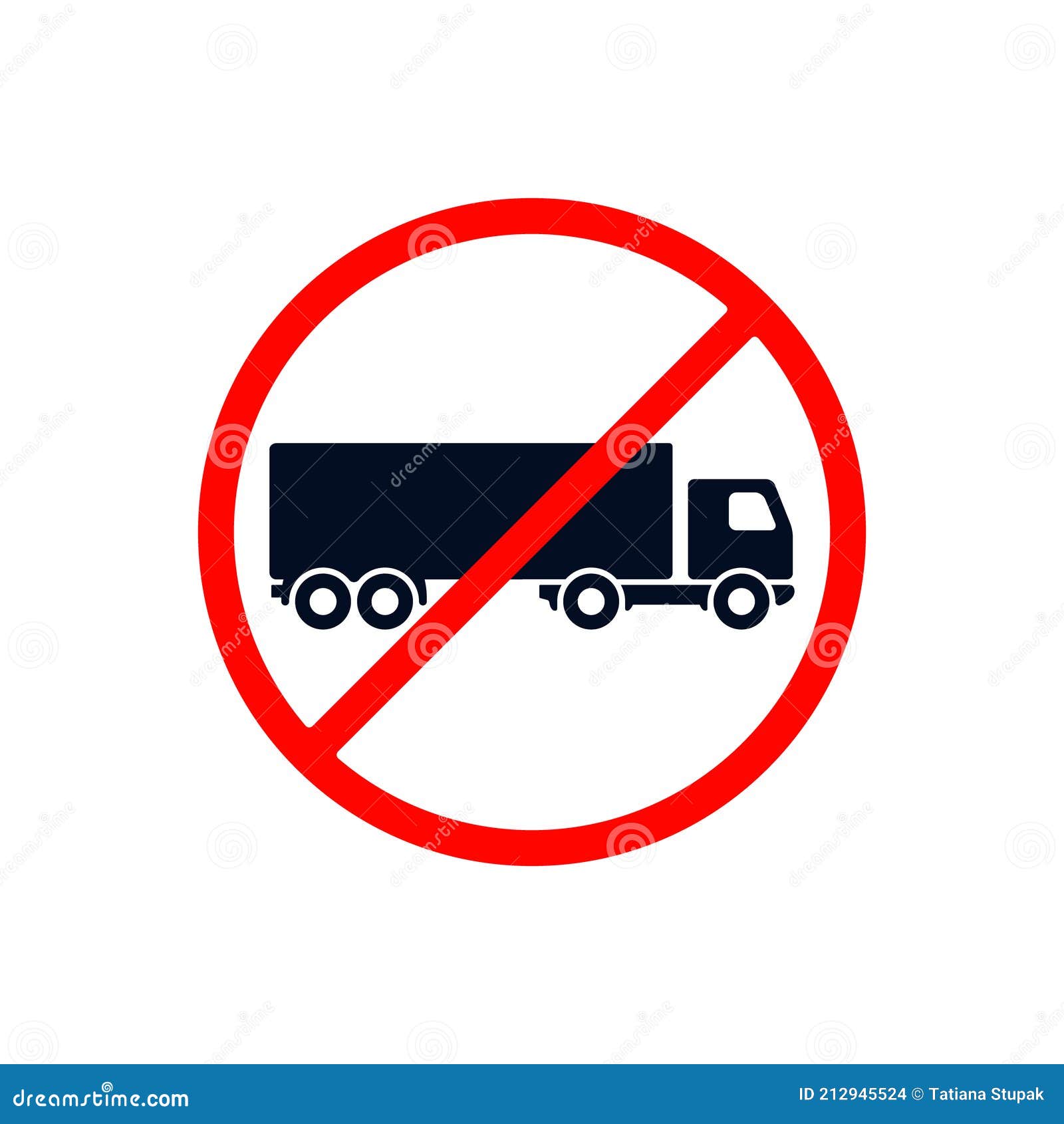 No Truck Sign, Prohibit Sign Vector Illustration Stock Vector ...