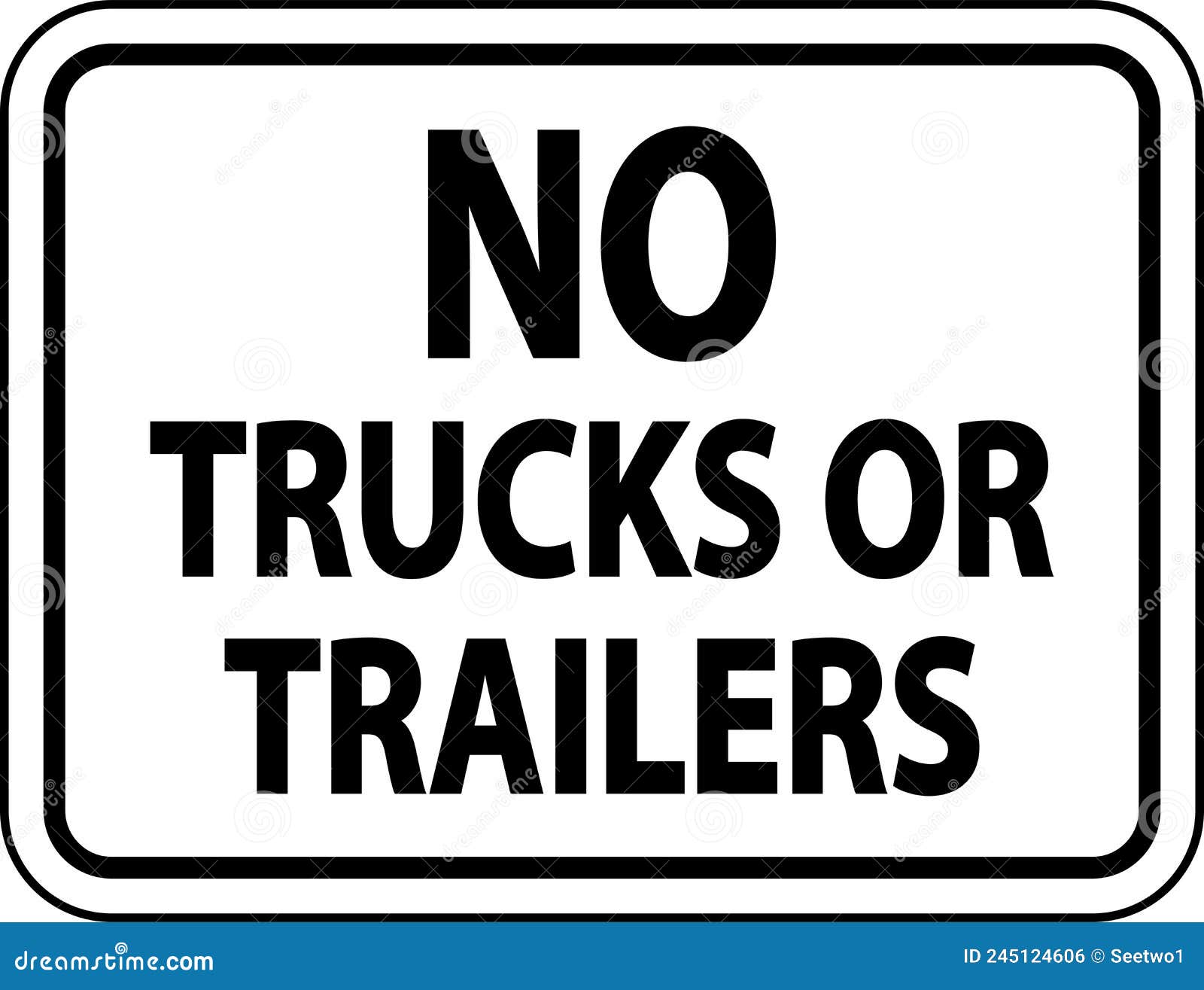 No Trucks or Trailers Sign on White Background Stock Vector ...