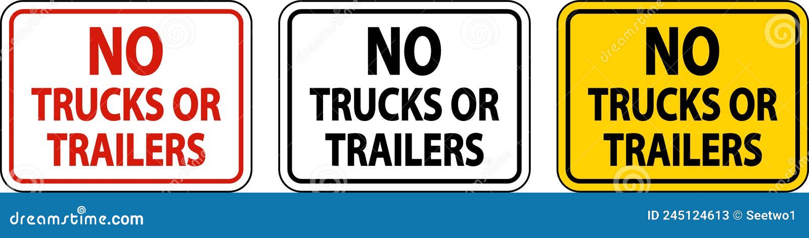 No Trucks or Trailers Sign on White Background Stock Vector ...