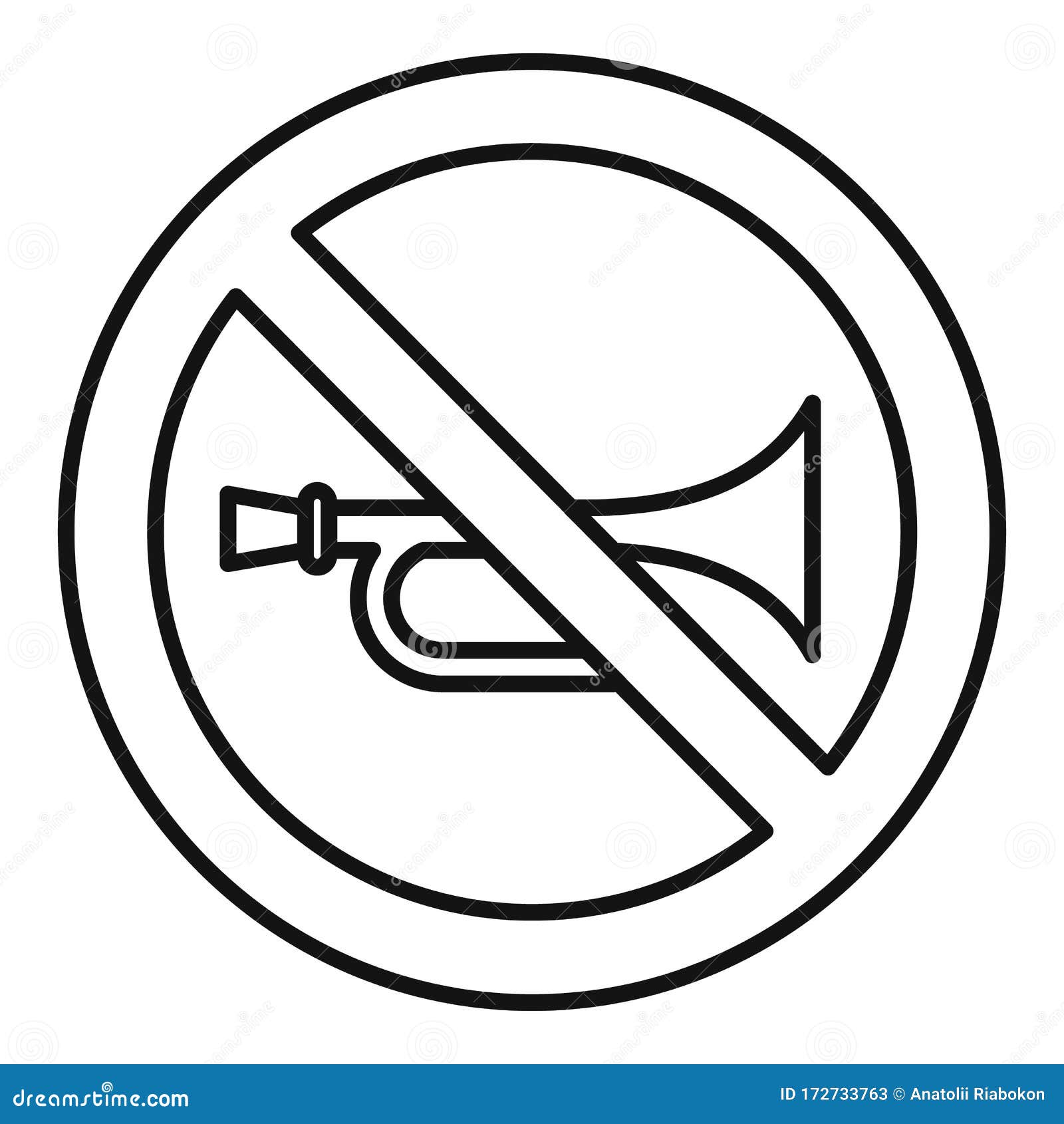 No Trumpet Music Icon, Outline Style Stock Vector - Illustration of ...