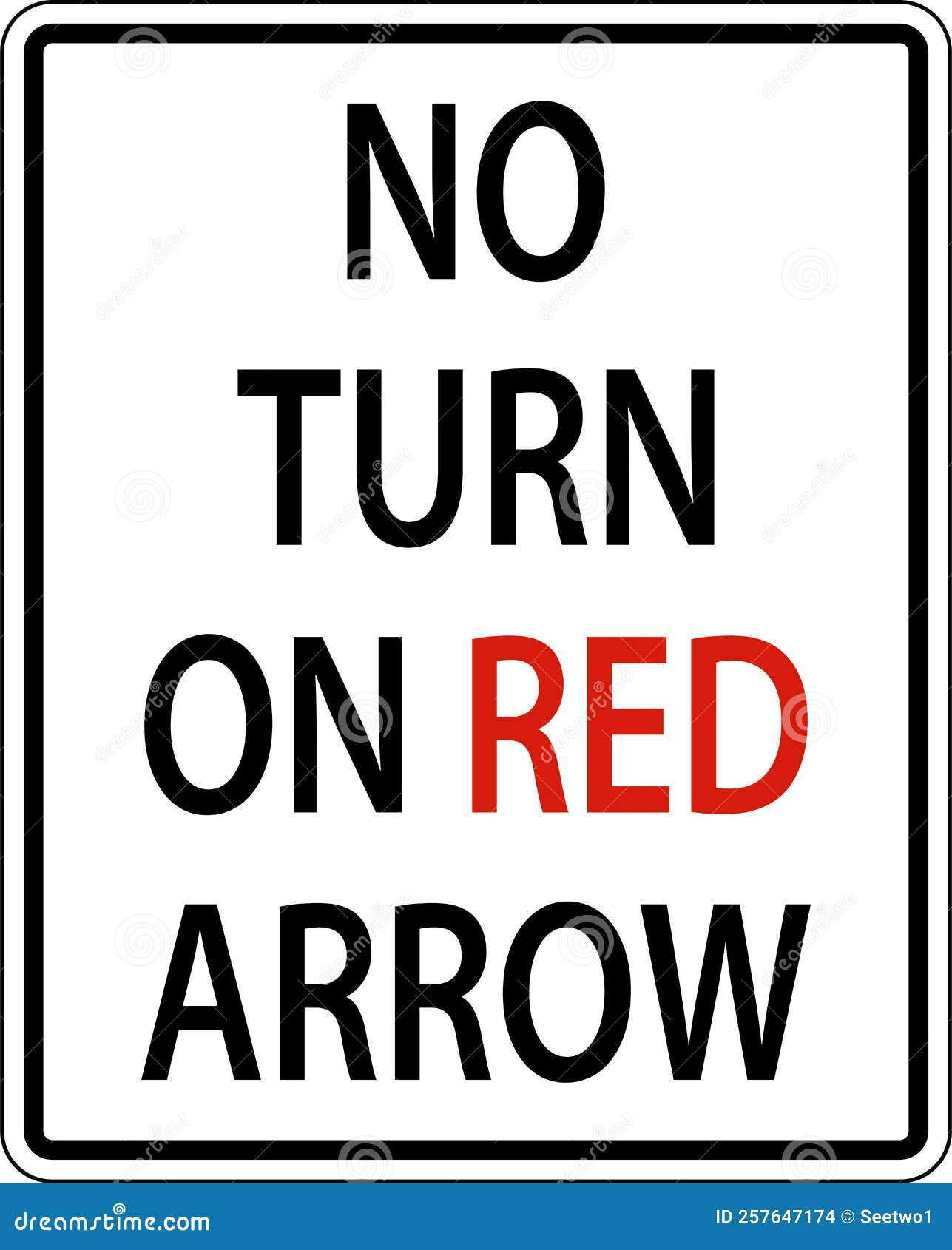 No Turn on Red Arrow Sign on White Background Stock Vector ...