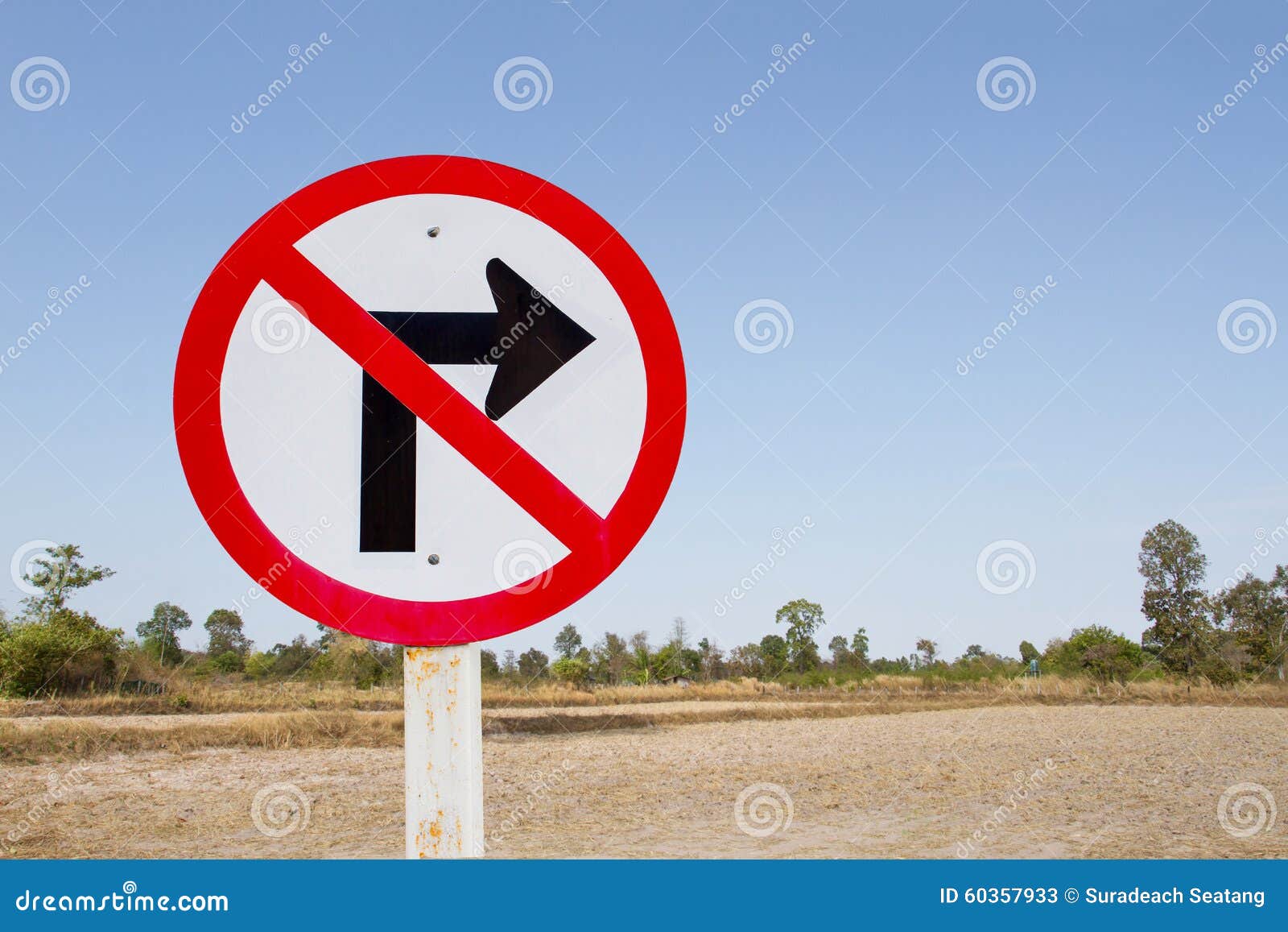 No turn right traffic sign stock image. Image of danger - 60357933