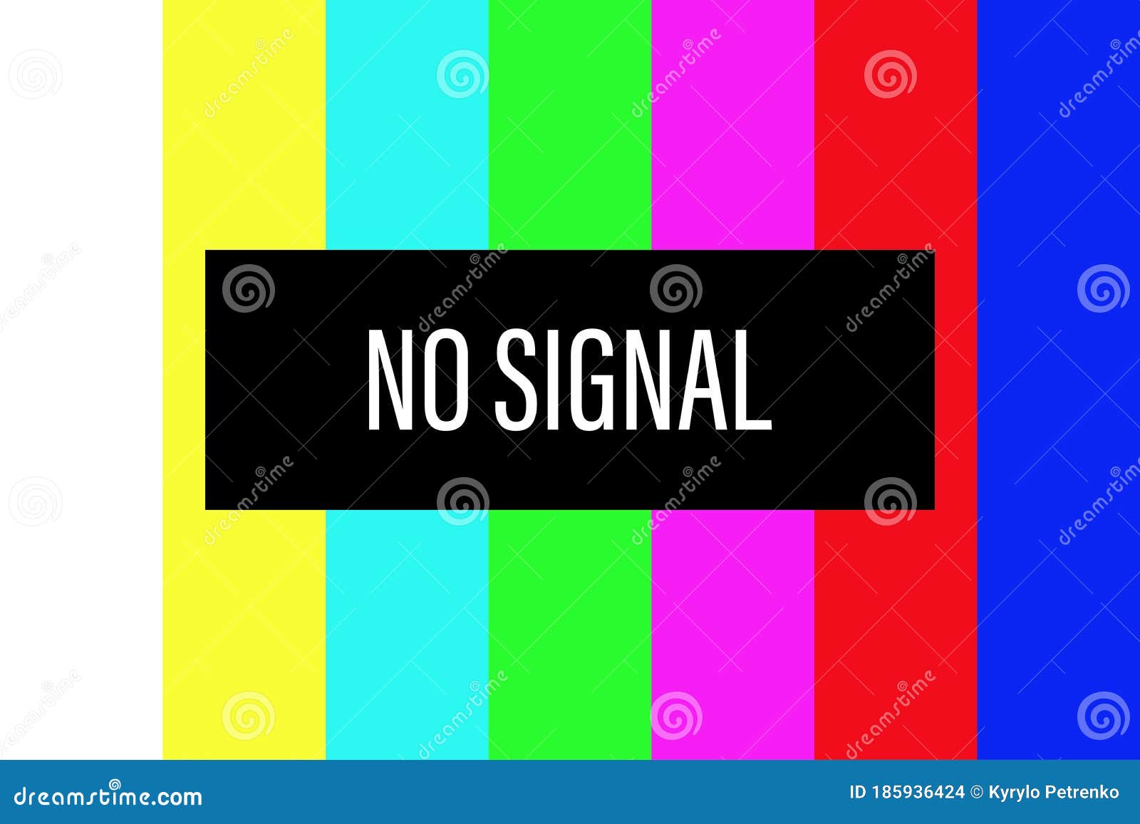 No Tv Signal Screen. Color Test Vector. Television Broken Background ...