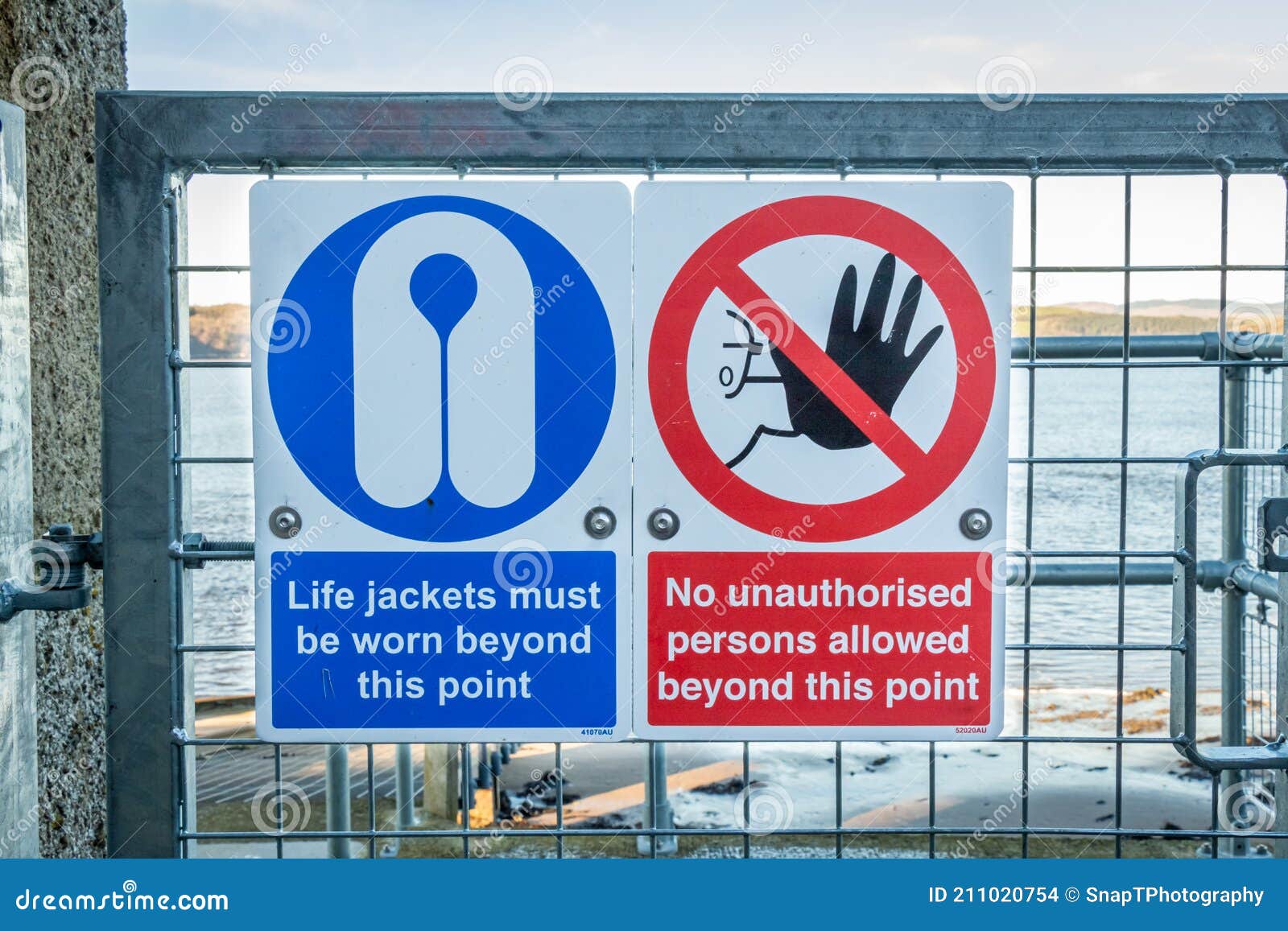 Unauthorised Persons Prohibited Beyond This Point Sign Stock Photo ...