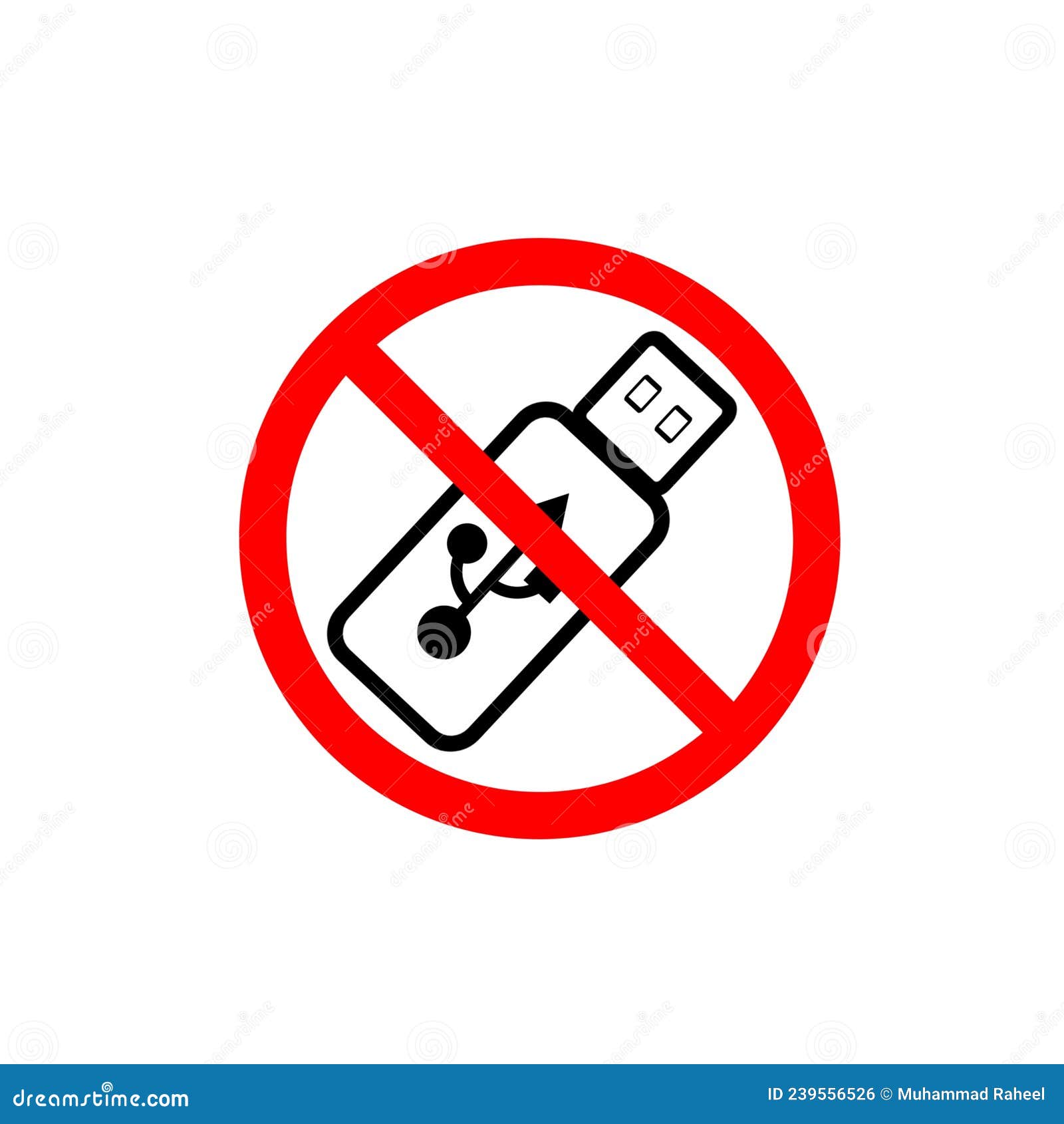 No USB Icon Isolated on White Background Stock Illustration ...