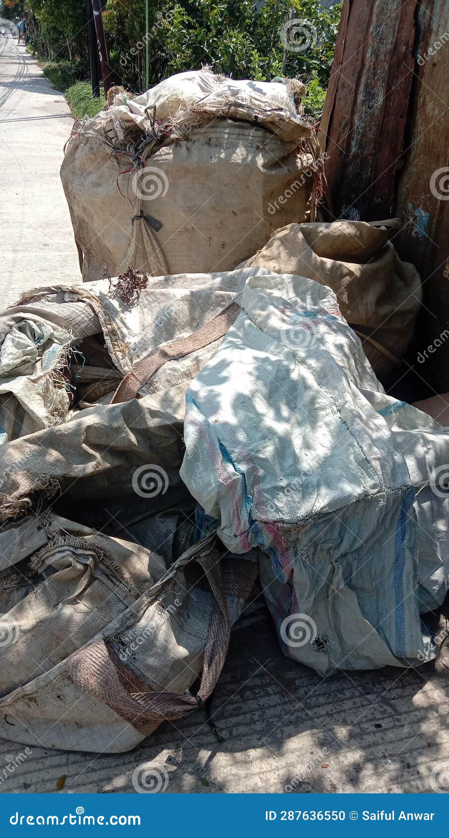 No Used Sacks Used To Make and Fill Used Goods or Junk Stock Photo ...