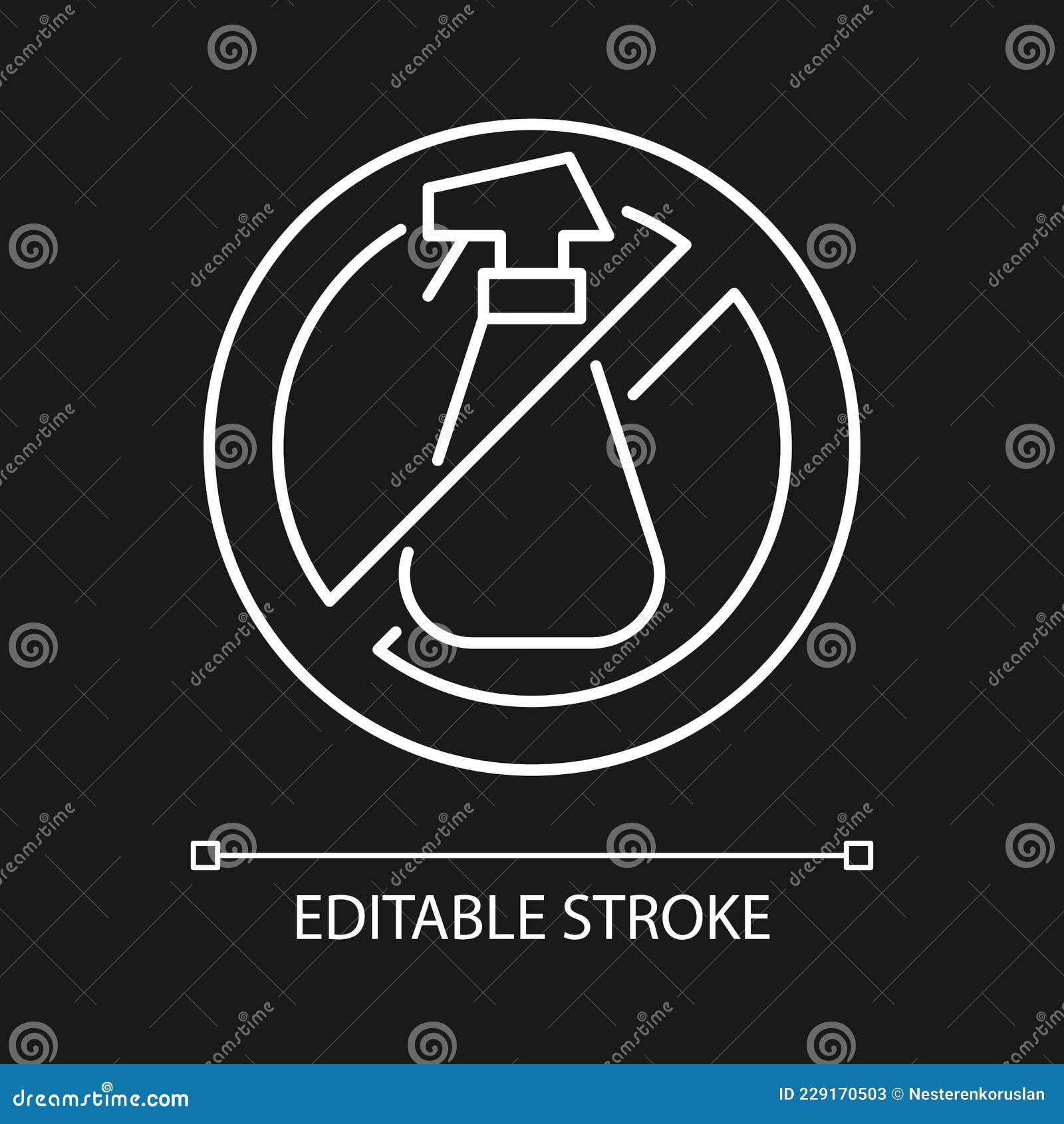 No Using Cleaning Agents White Linear Manual Label Icon for Dark Theme ...