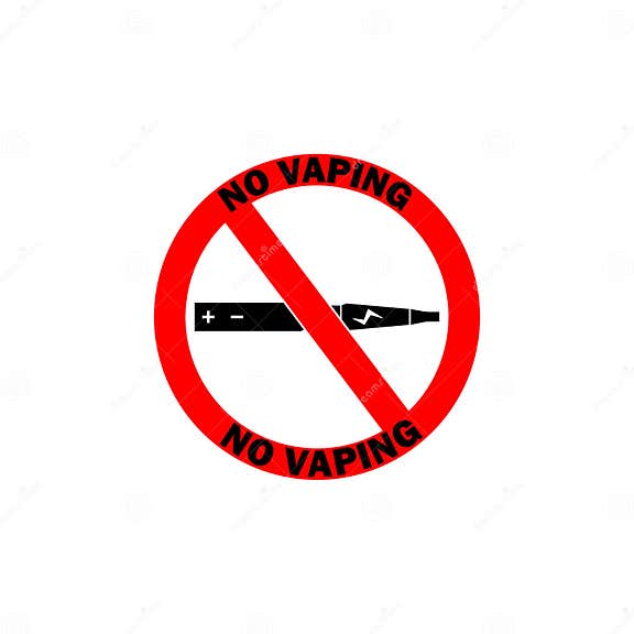 NO VAPING ALLOWED Sign. Flat Icon in Red Circle Stock Vector ...