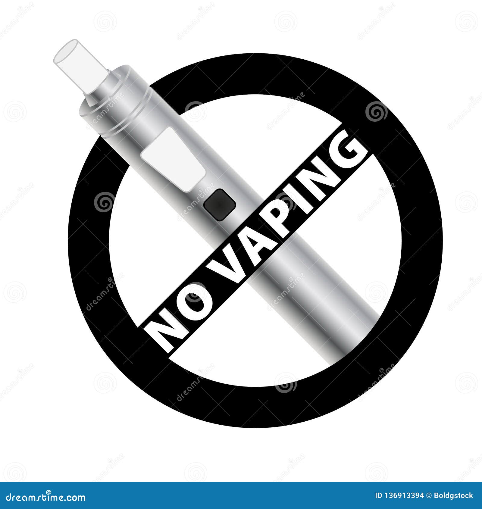 No Vaping Black Sign. Vape Silver Electronic Cigarette Device Stock ...
