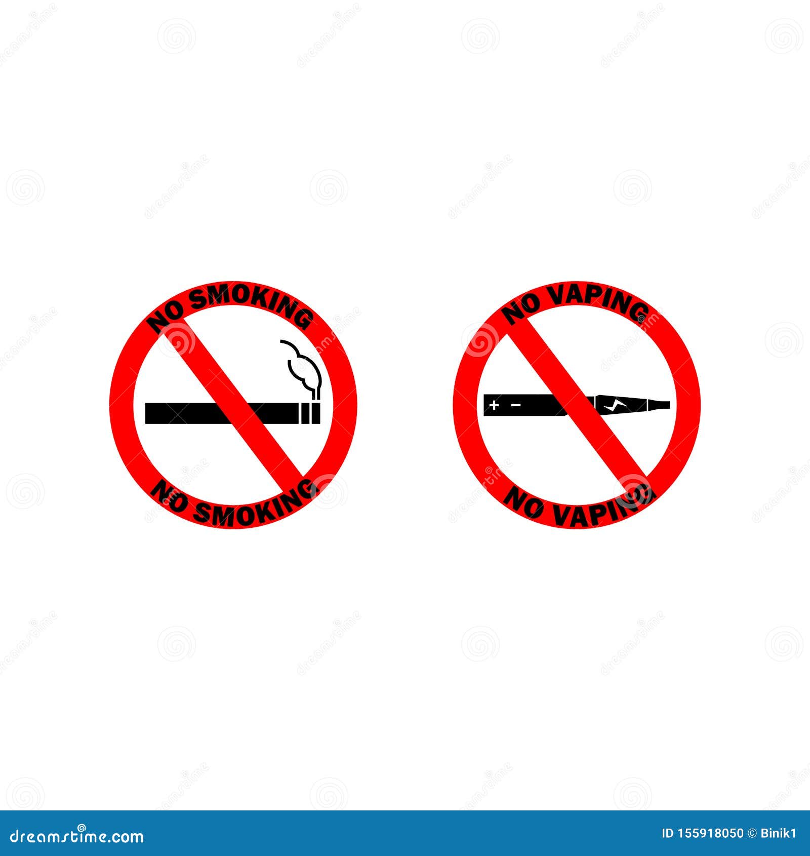 NO VAPING and SMOKING ALLOWED Signs. Stock Vector - Illustration of ...