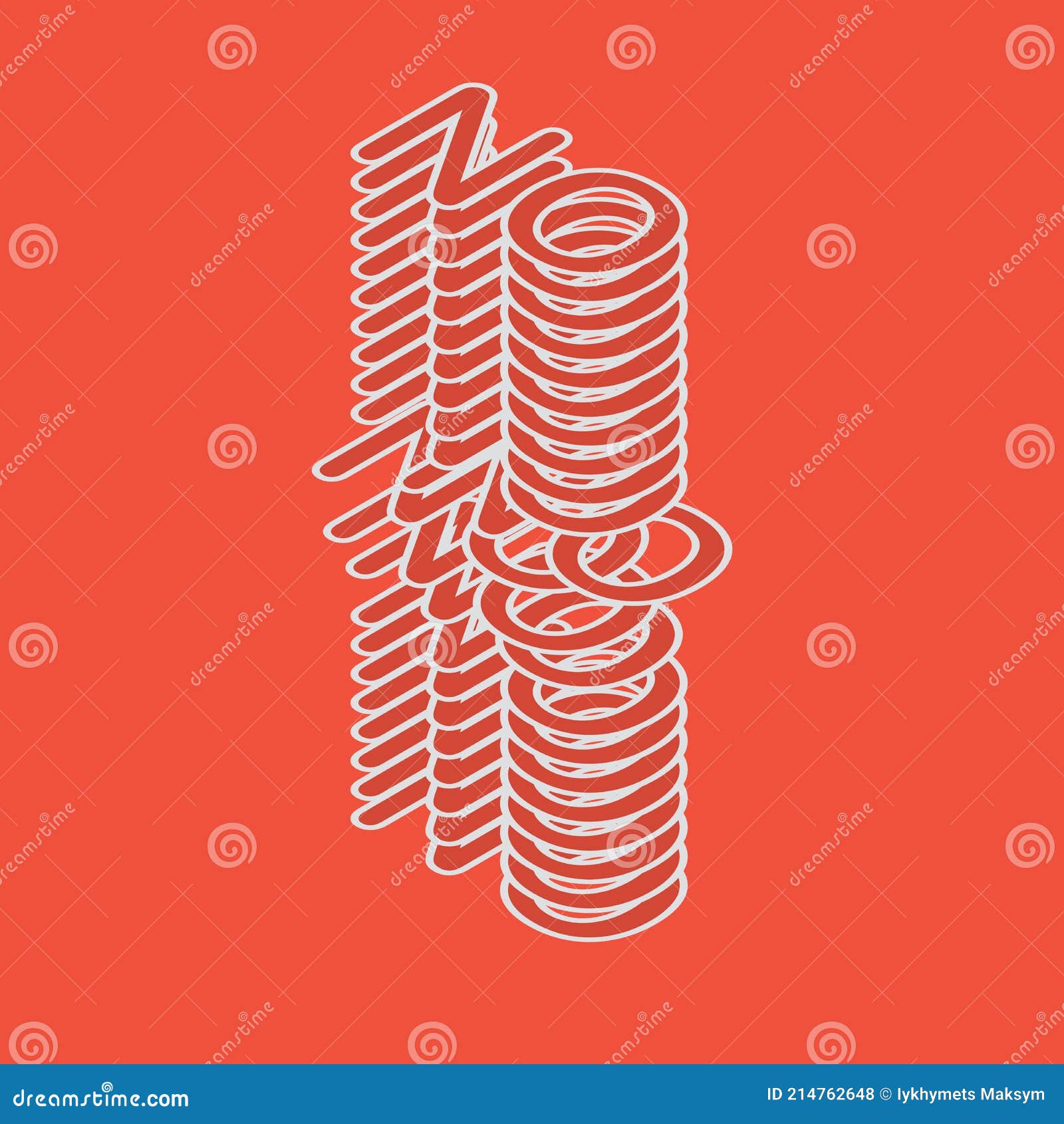 NO. Vector 3d Illustration on White Background Line Style Stock Vector ...