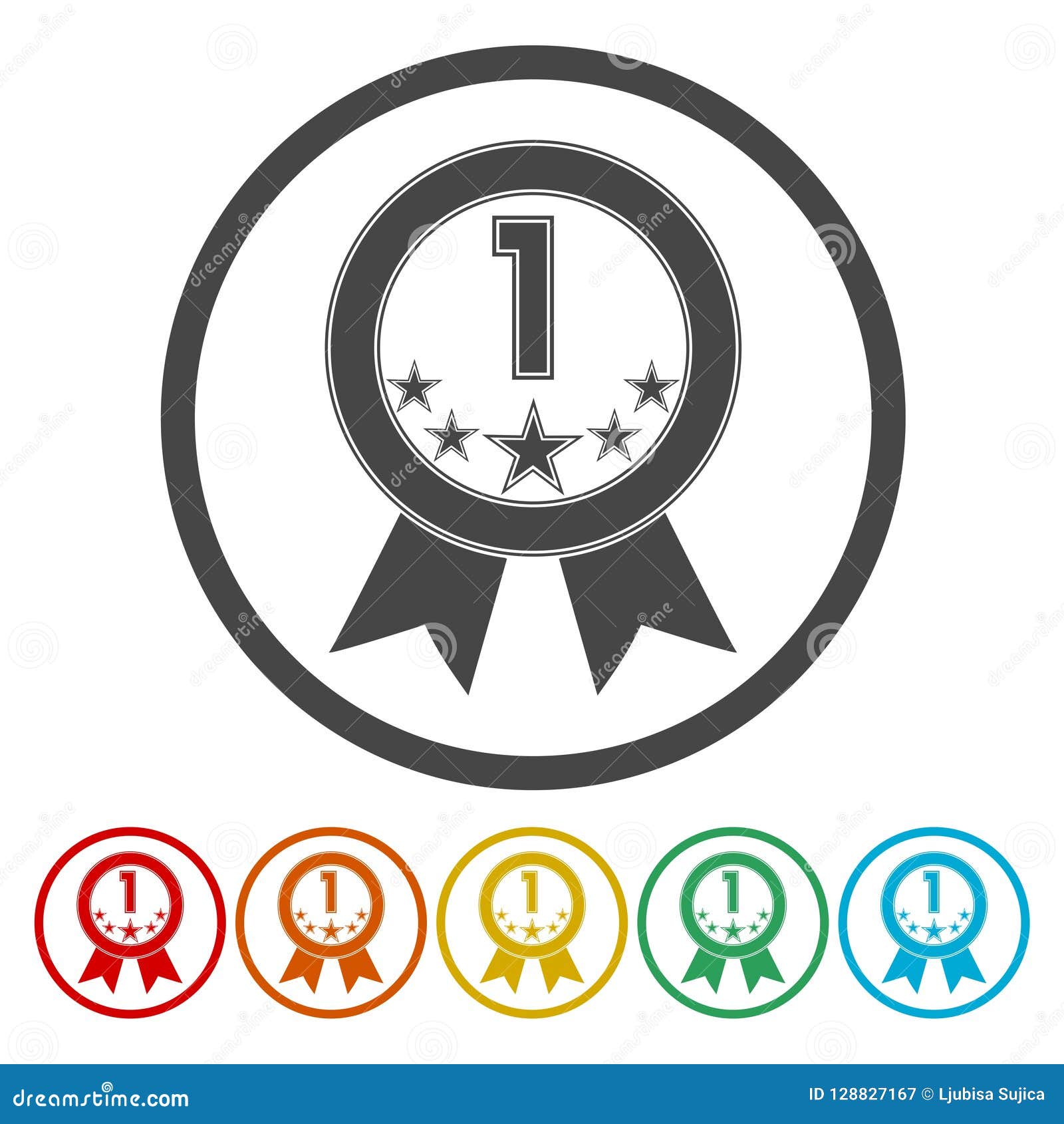 No 1 vector Icon stock vector. Illustration of design - 128827167