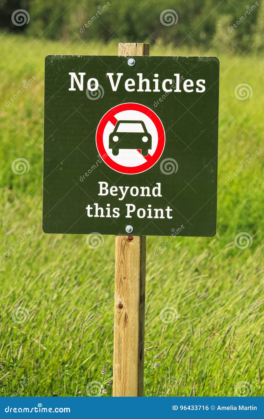 No Vehicles Beyond this Point Sign Stock Photo - Image of message, ride ...