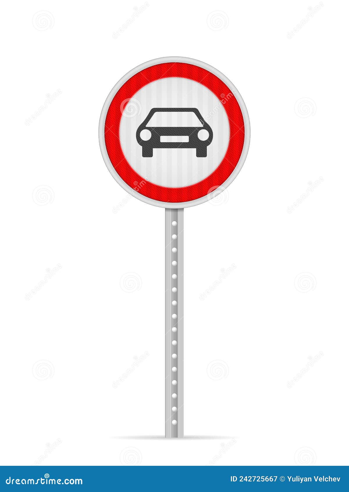 No vehicles road sign stock vector. Illustration of drive - 242725667