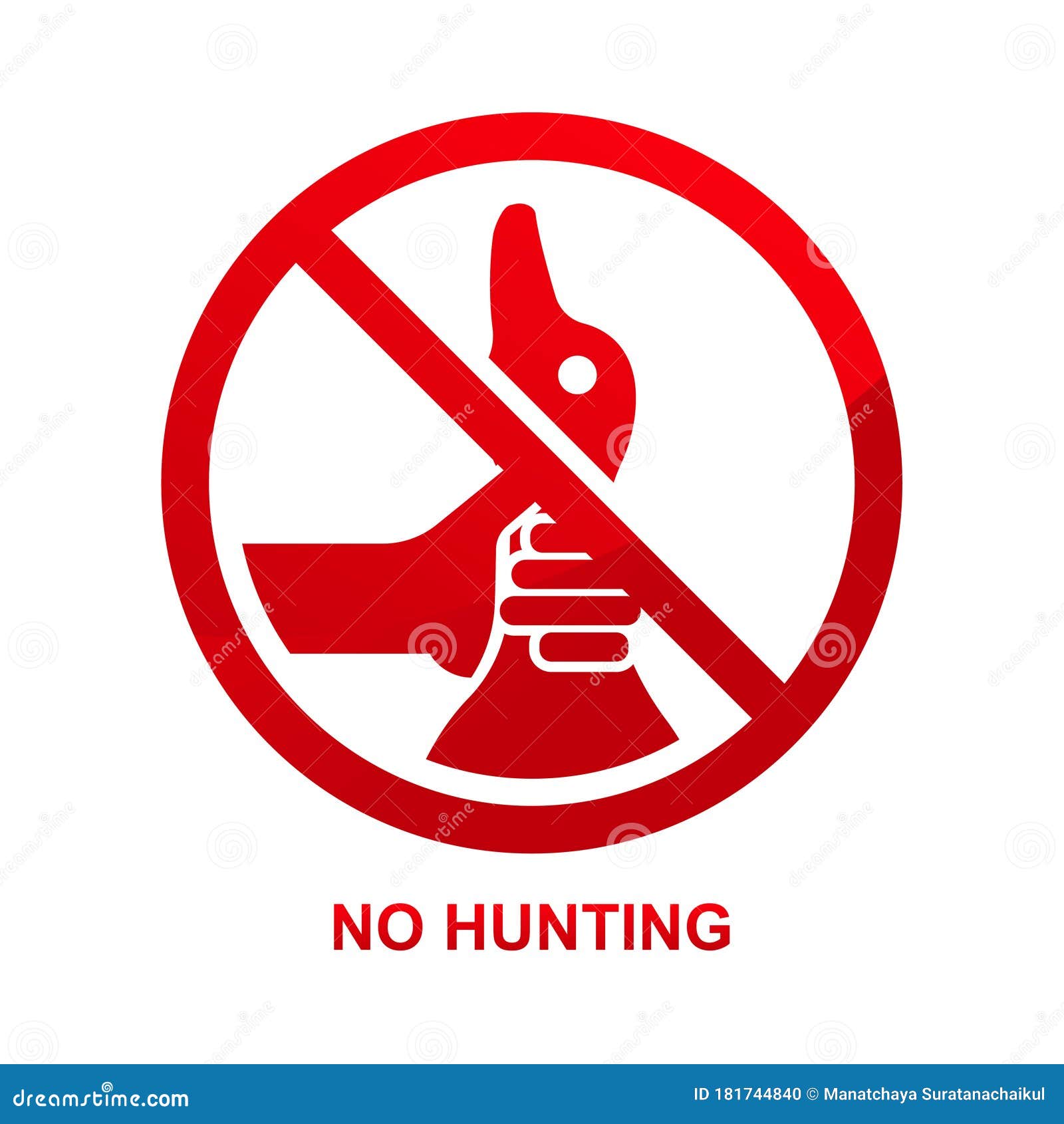 No Hunting Sign Stock Illustration | CartoonDealer.com #12450703