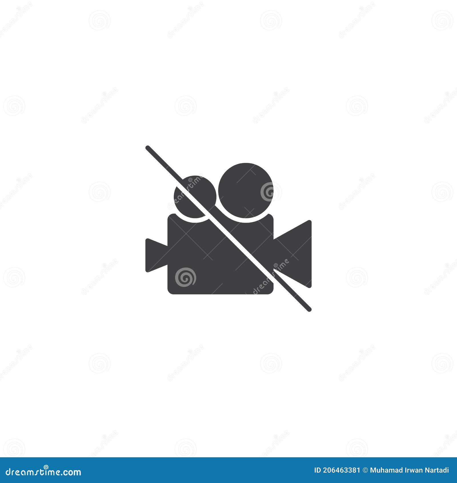 No Video Camera Icon Vector Stock Vector - Illustration of label ...