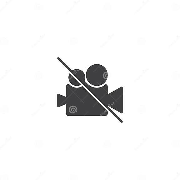 No Video Camera Icon Vector Stock Vector - Illustration of label ...