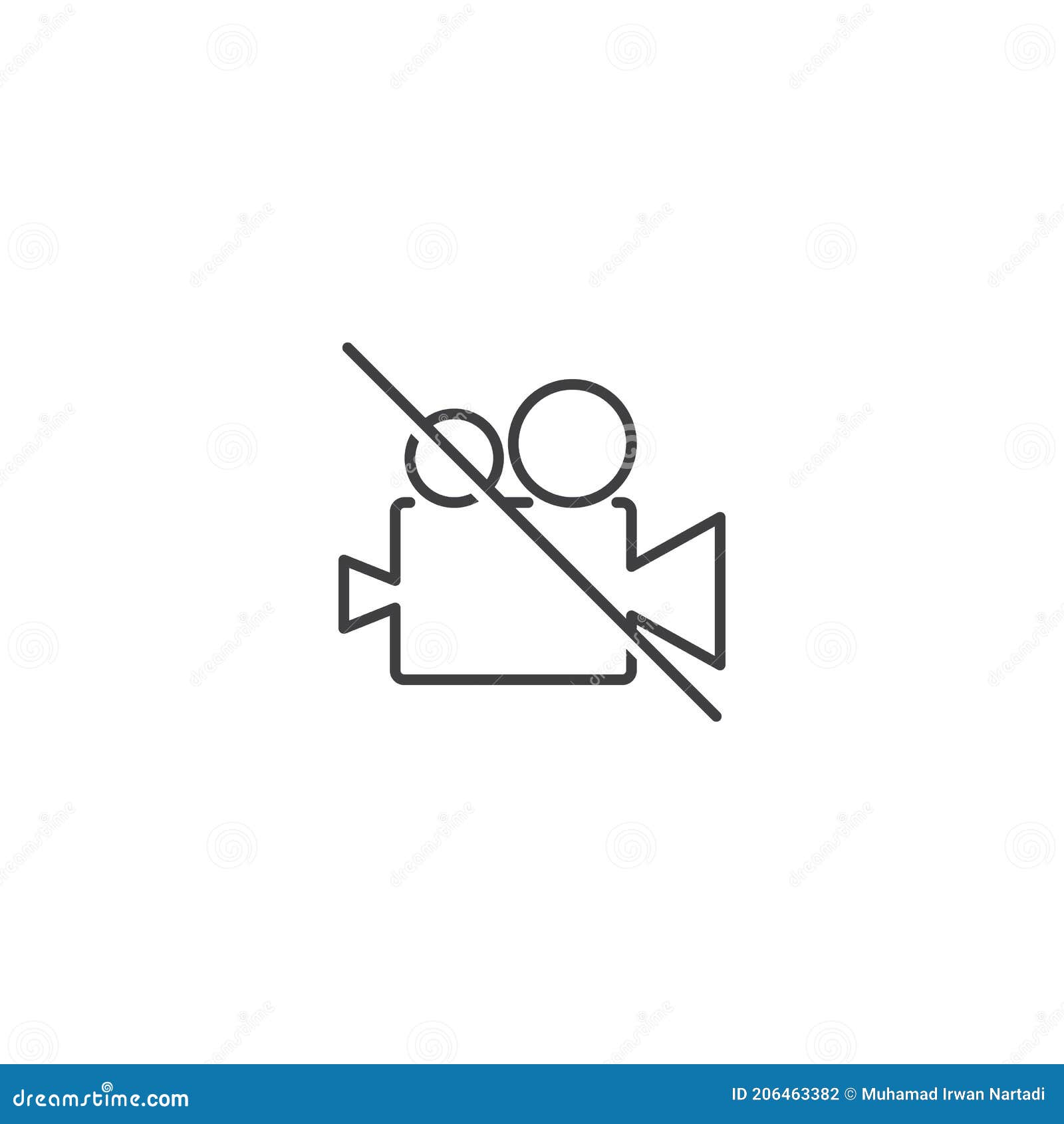 No Video Camera Icon Vector Stock Vector - Illustration of telephone ...