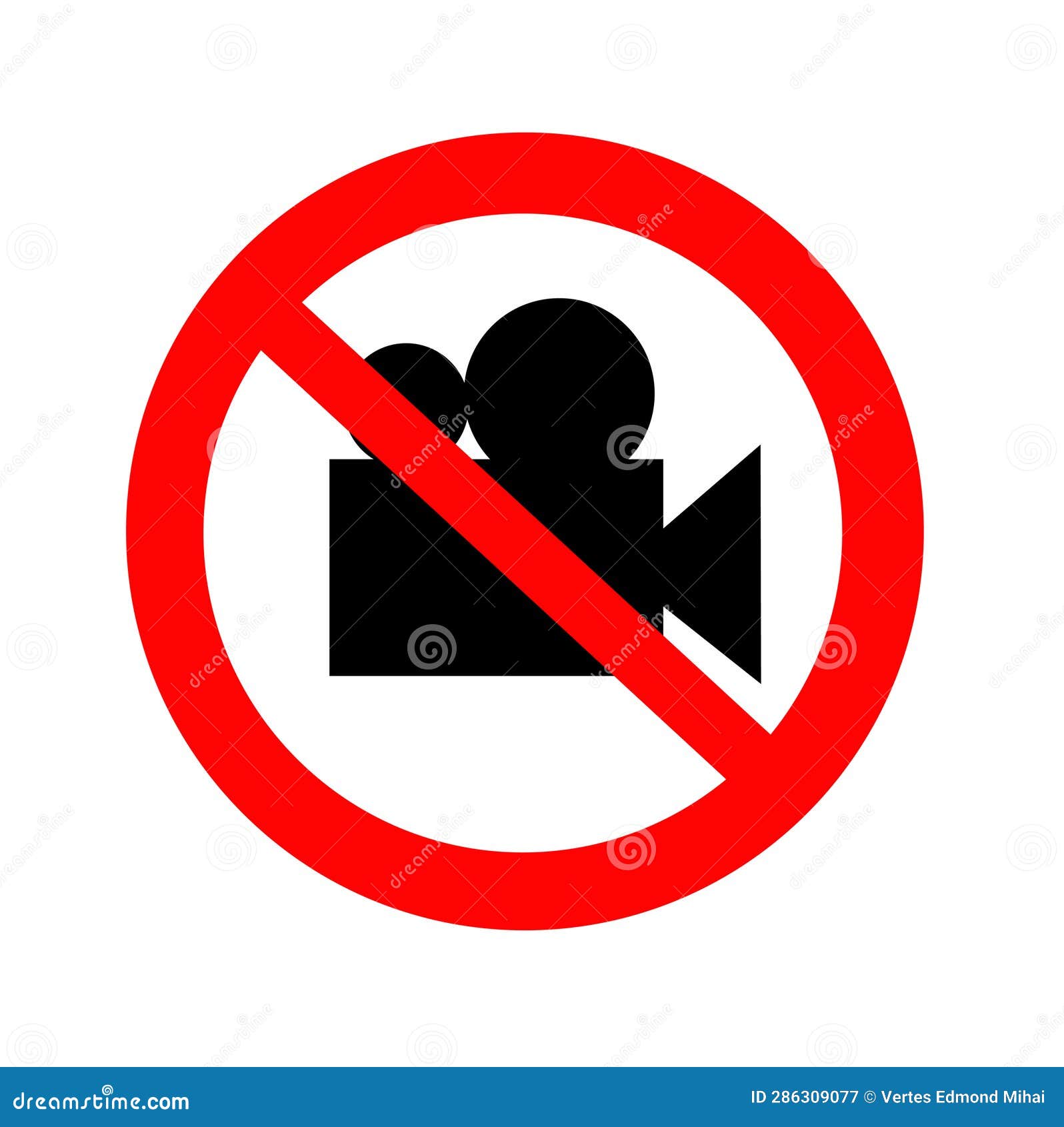 No Video camera icon stock vector. Illustration of design - 286309077