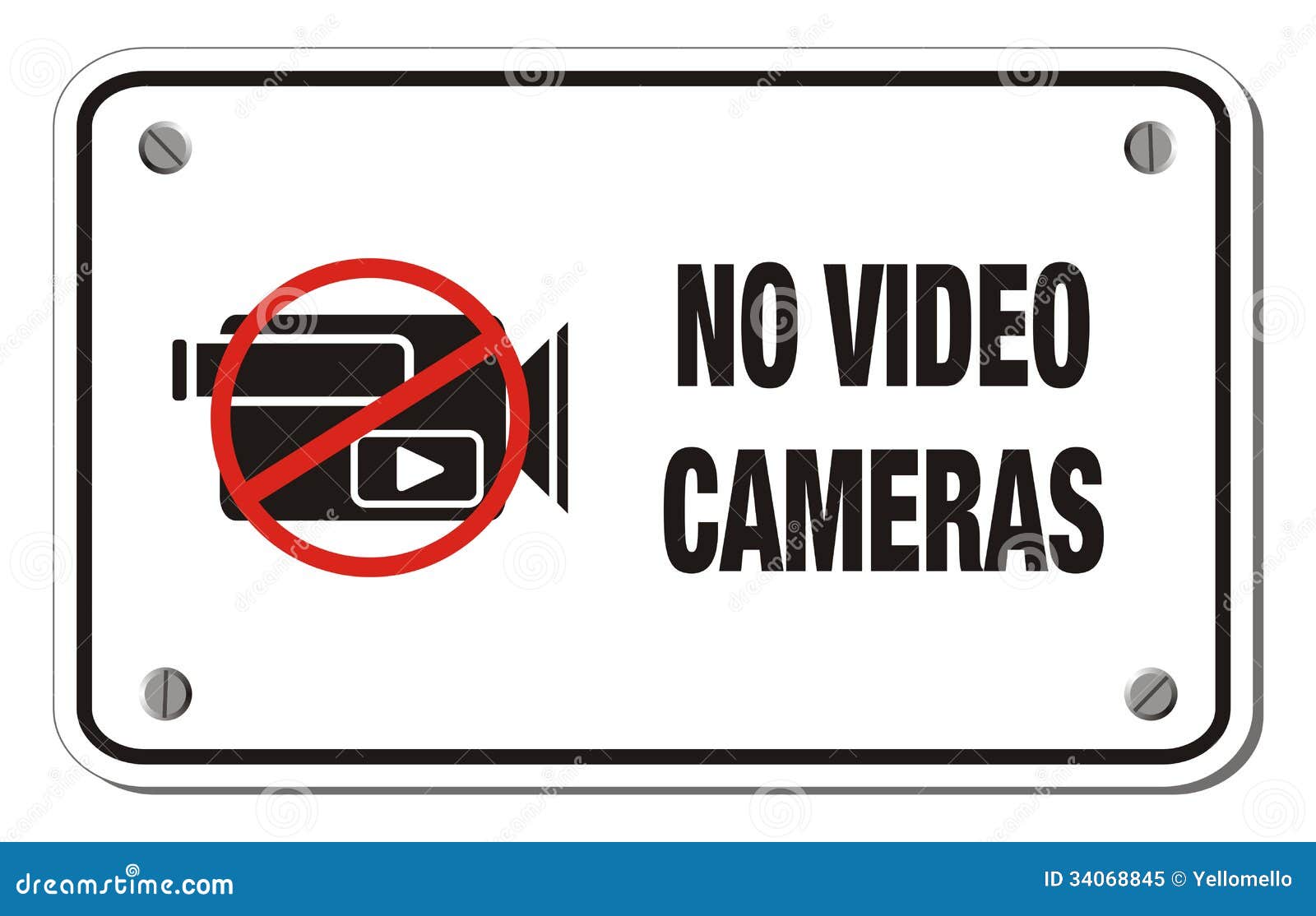 No Video Cameras Rectangle Sign Stock Vector - Illustration of ...