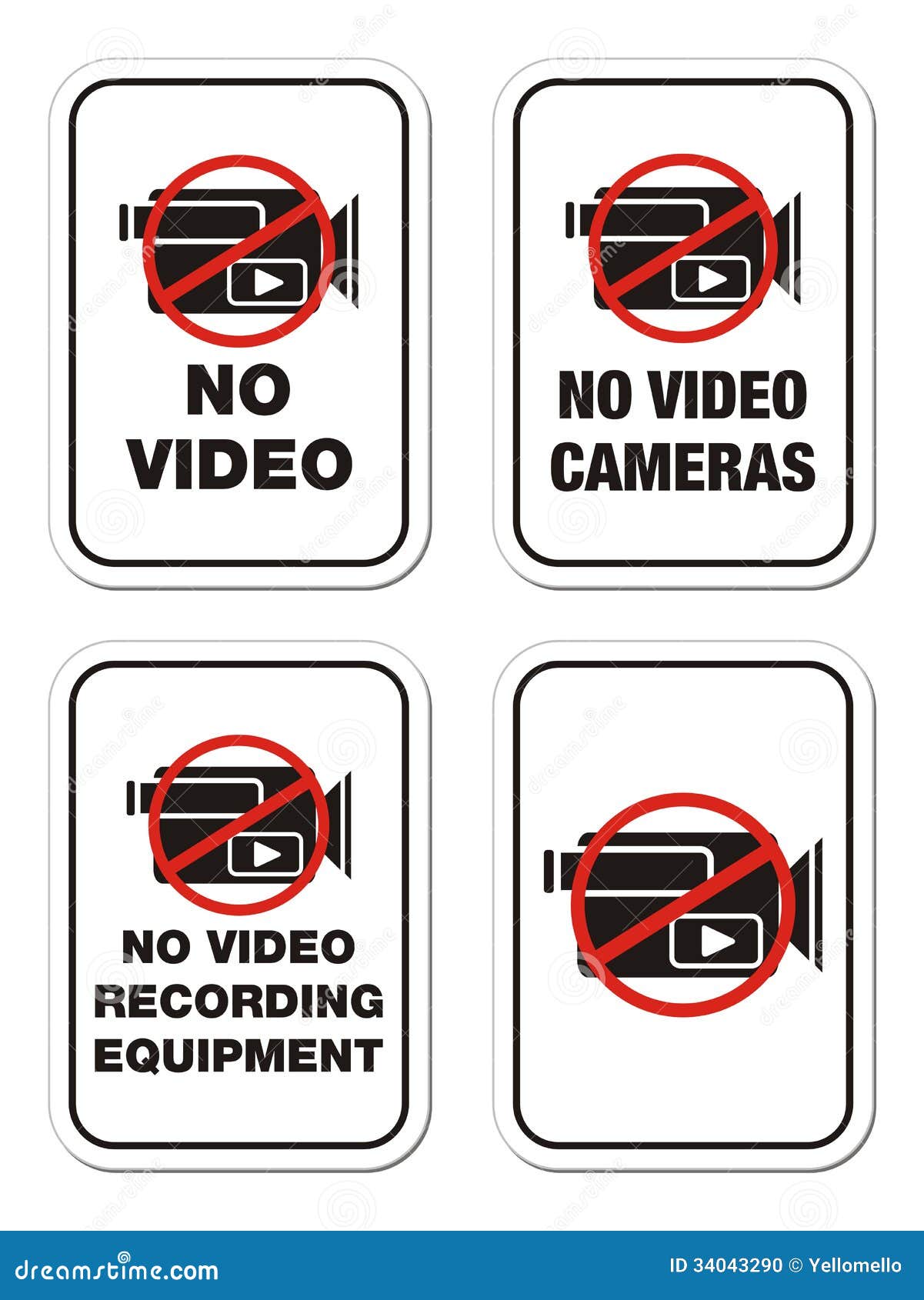 No video cameras signs stock vector. Illustration of camera - 34043290