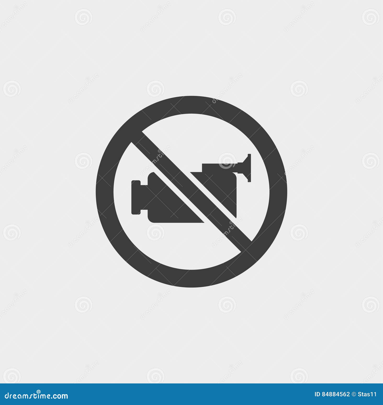 No Video Icon in a Flat Design in Black Color. Vector Illustration ...