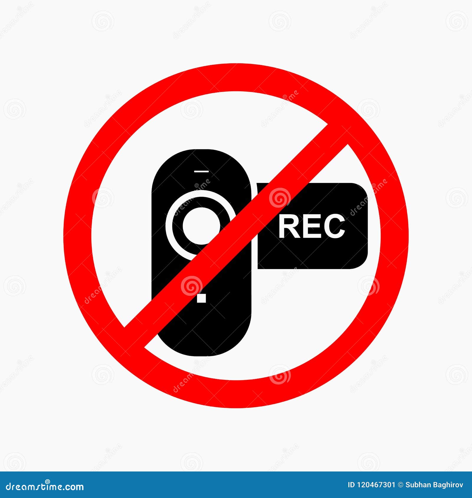 No Video Prohibition Sign. No Photo or Camera Stock Vector ...
