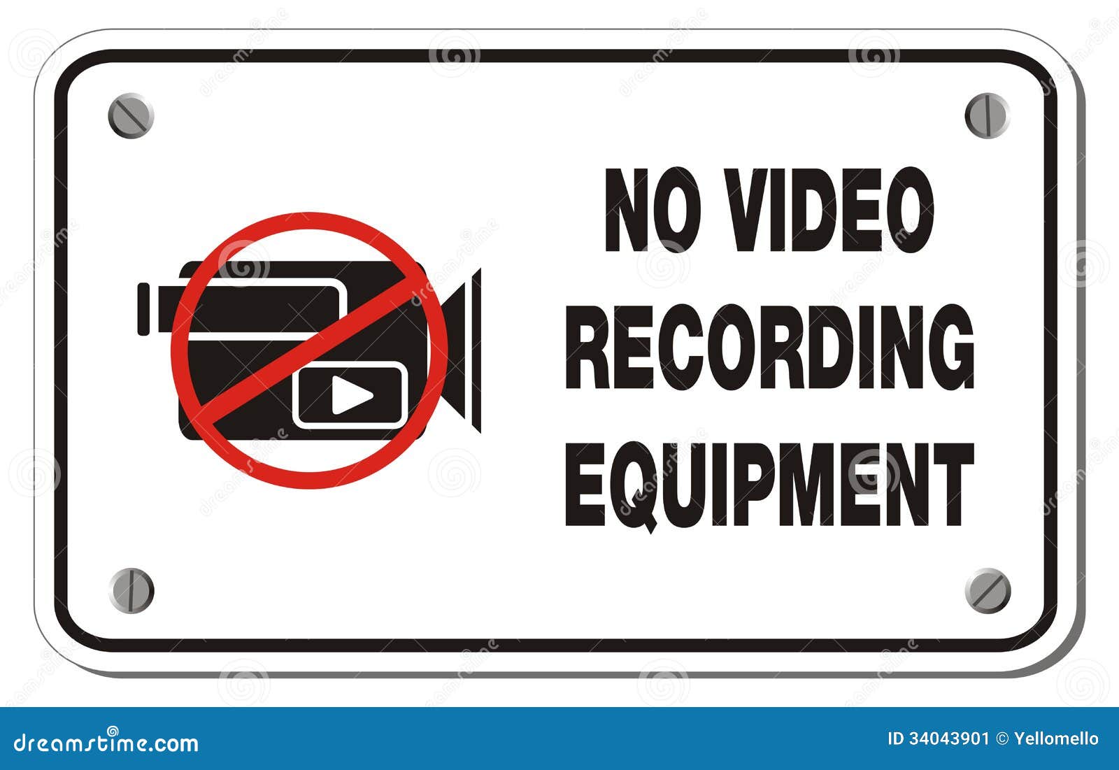 No Video Recording Equipment Rectangle Sign Stock Vector - Illustration ...