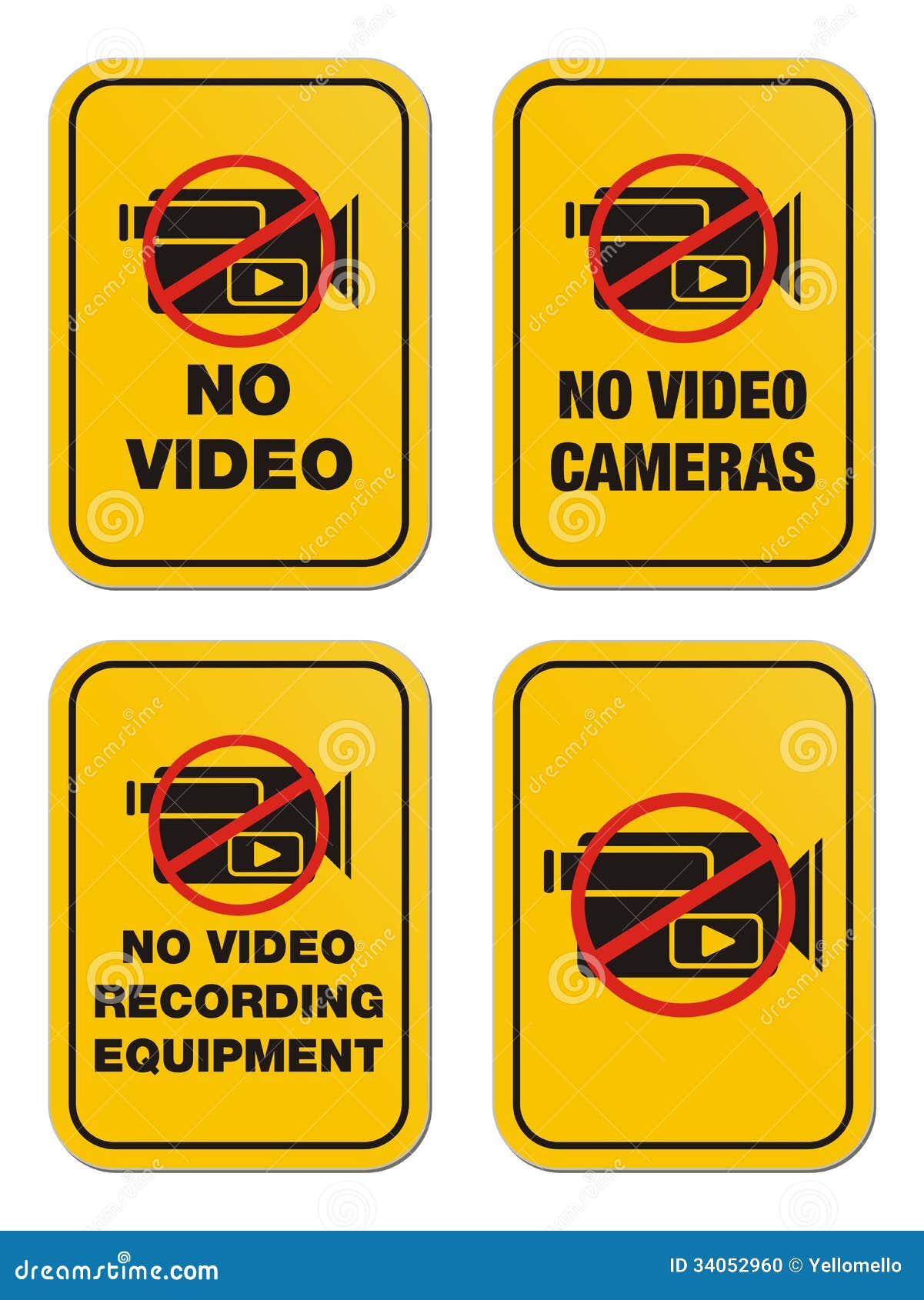 No video yellow signs stock illustration. Illustration of prohibit ...
