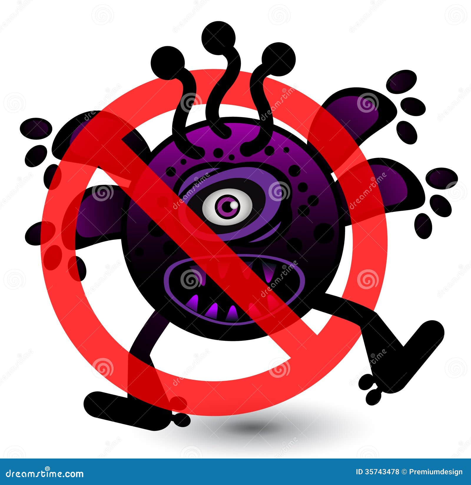No Virus Cartoon Illustration | CartoonDealer.com #35743478