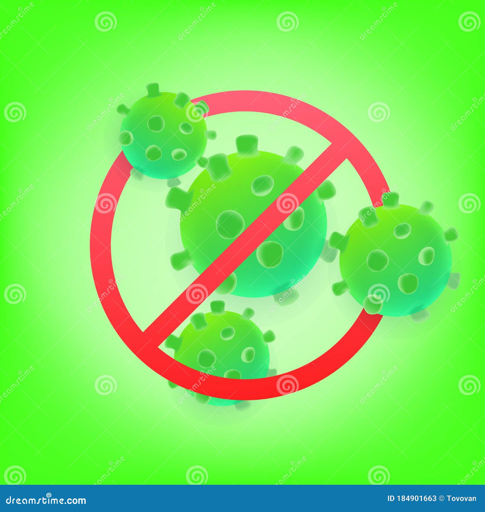 No Virus Concept. Vector Illustraction Stock Vector - Illustration of ...