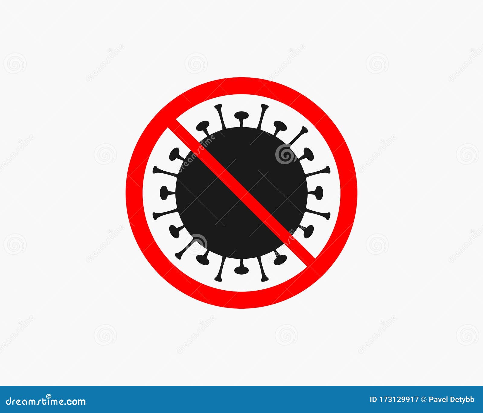 No Virus, Disease, Flu Icon. Vector Illustration, Flat Design Stock ...