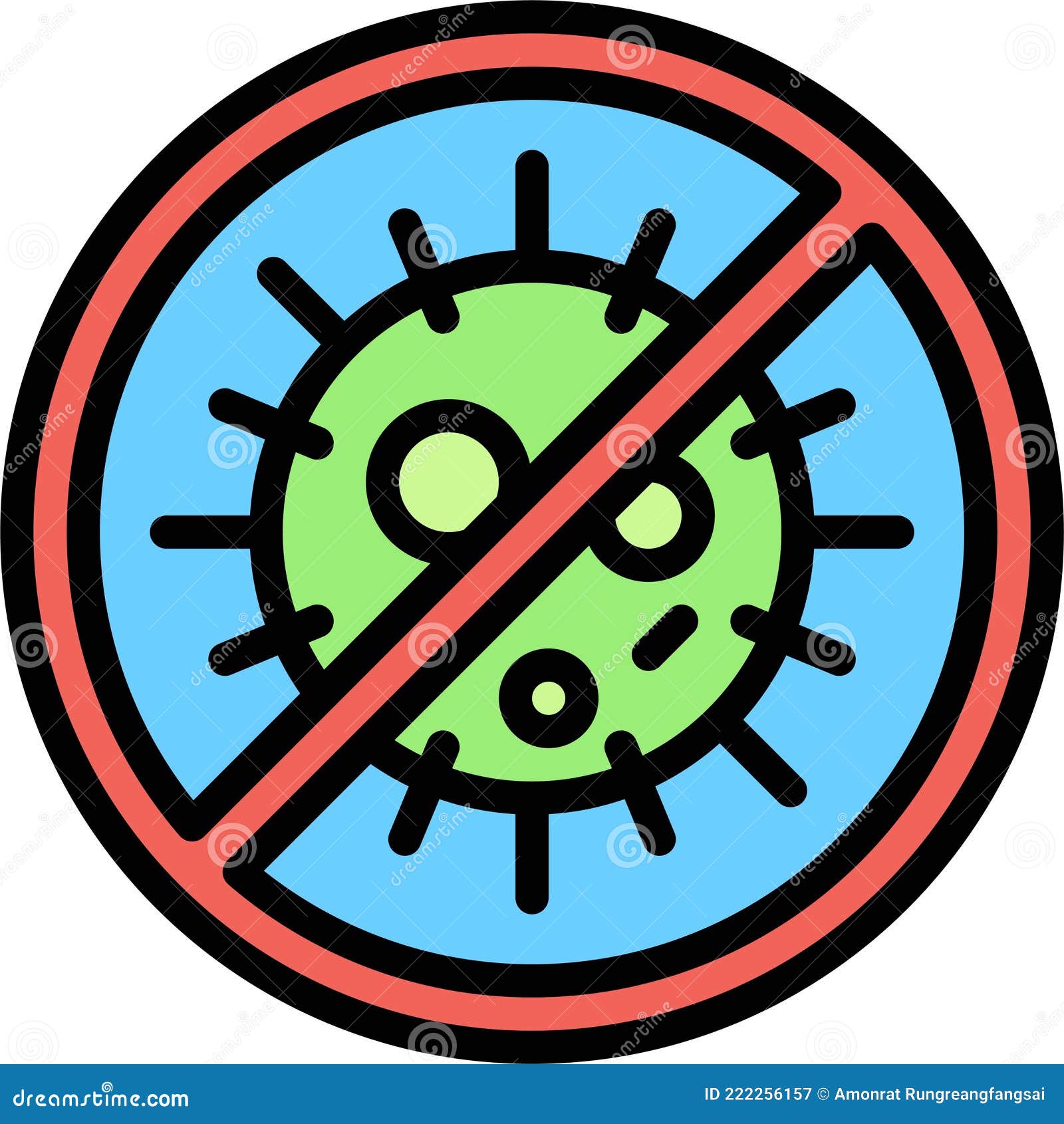 No Virus Sign Icon, Vaccine Development Related Vector Stock Vector ...