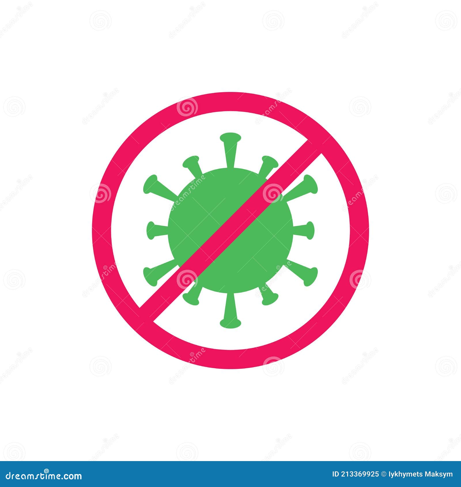 No Virus Sign, Stop Coronavirus Icon Set. Vector Illustration on White ...