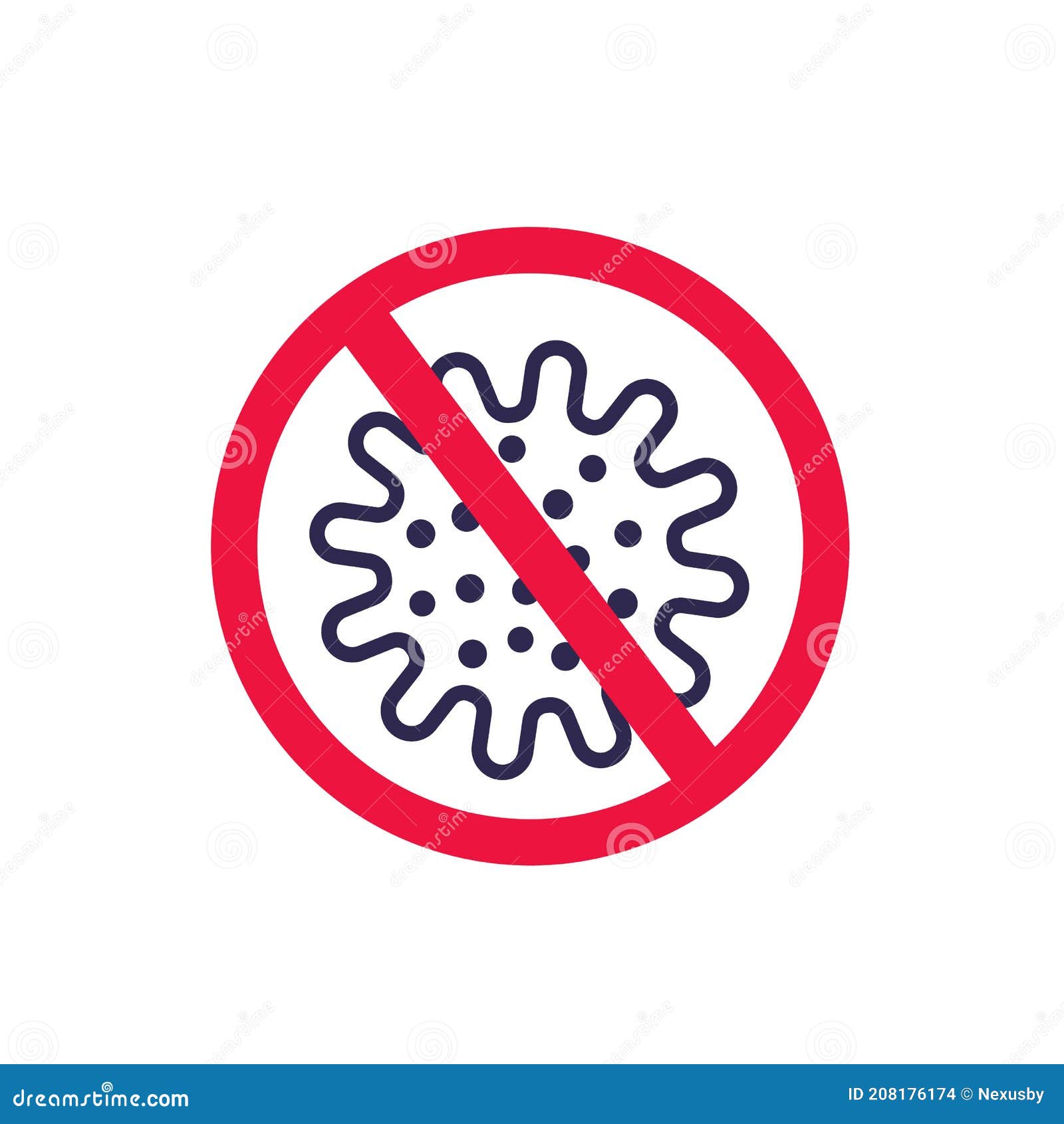 No virus sign, vector icon stock vector. Illustration of coronavirus ...