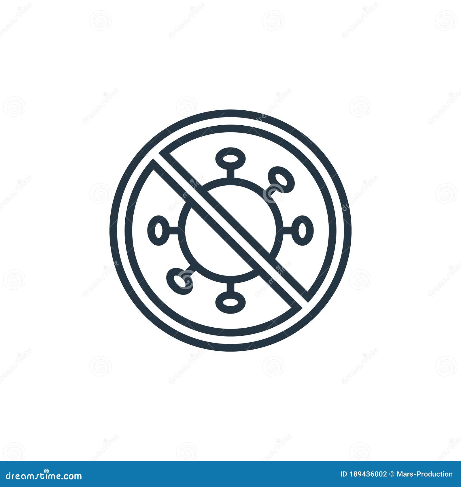 No Virus Vector Icon Isolated on White Background. Outline, Thin Line ...