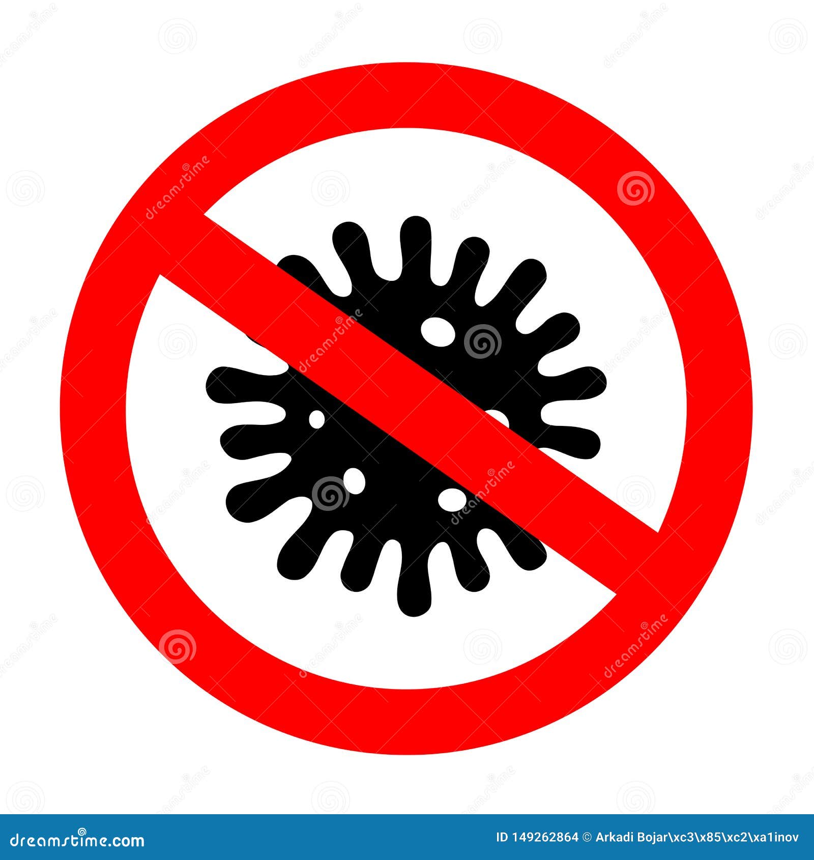 No Viruses Antibacterial Sign Stock Vector - Illustration of infection ...