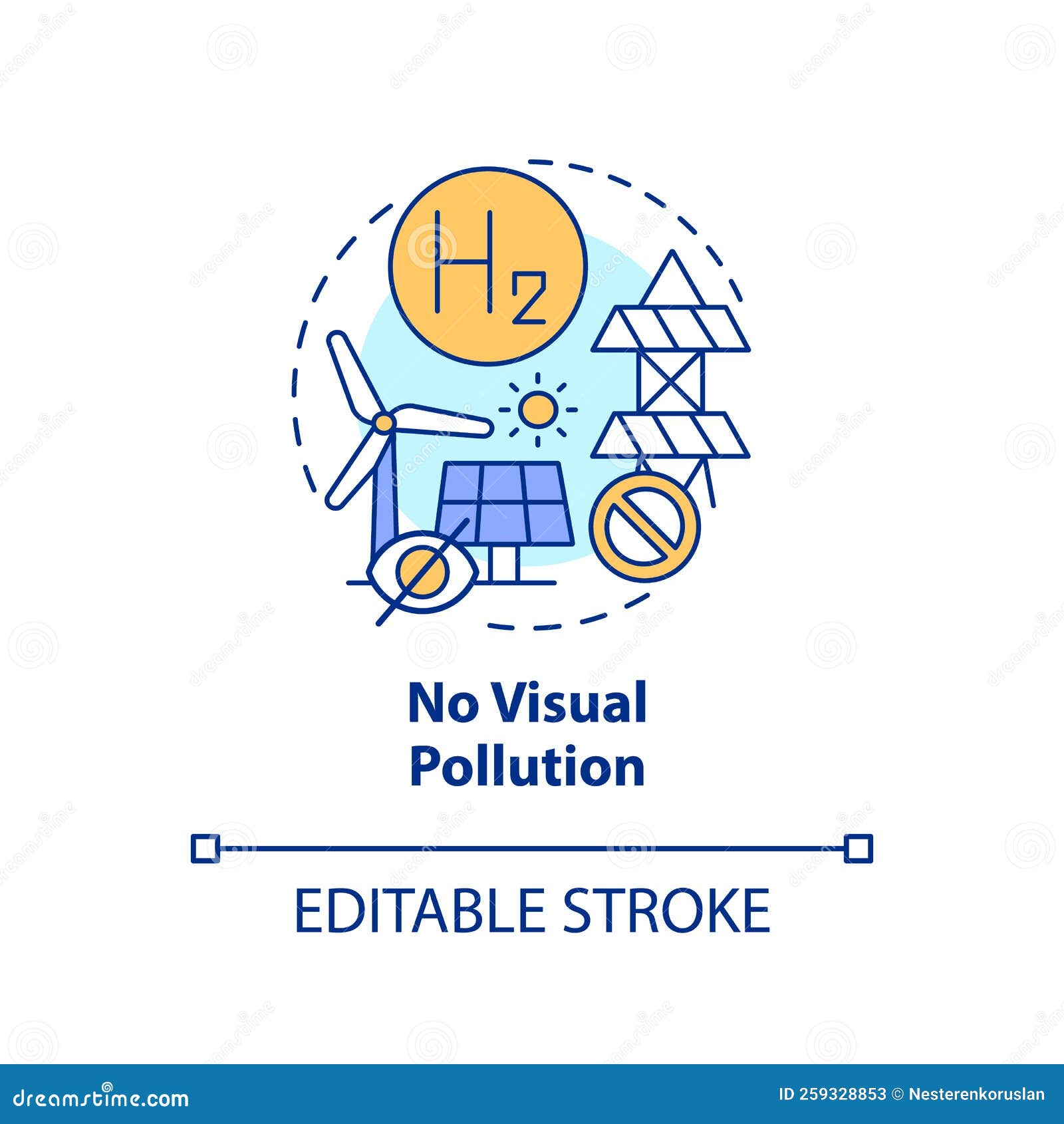 No Visual Pollution Concept Icon Stock Illustration - Illustration of ...