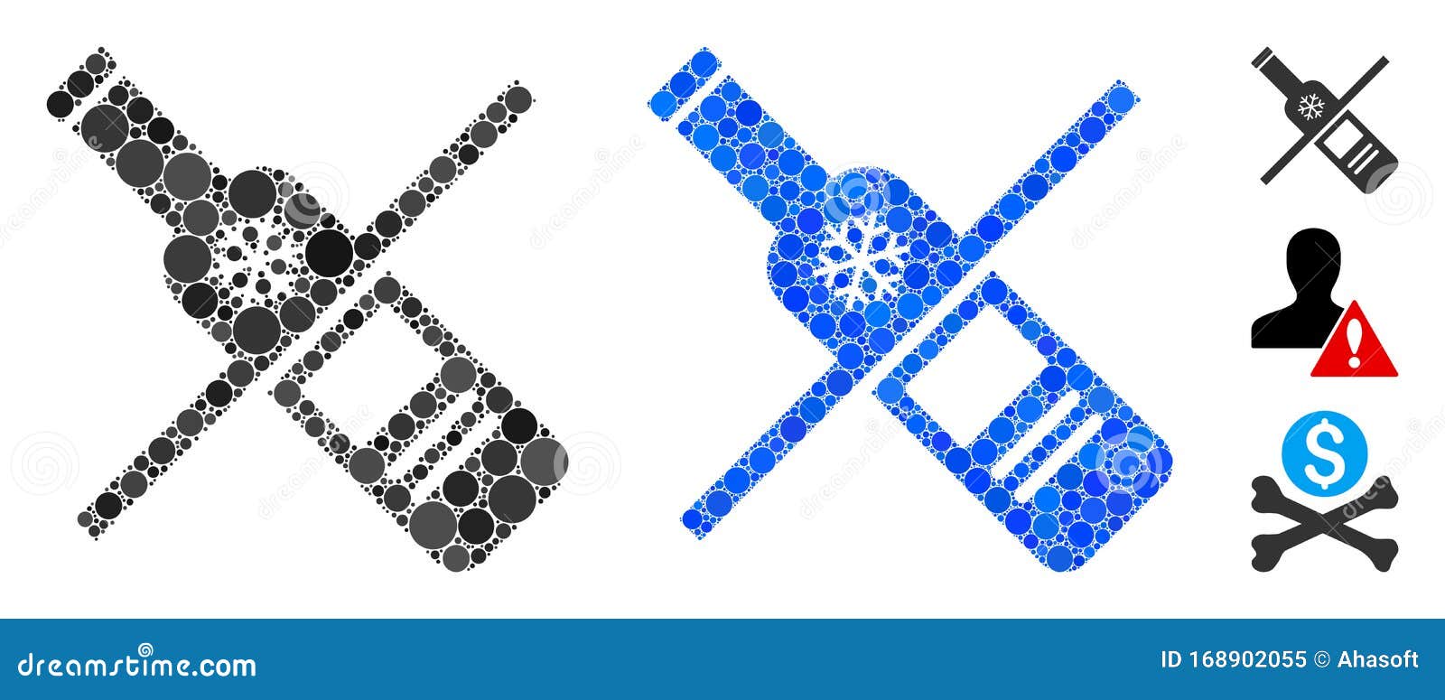 No Vodka Drinking Composition Icon of Round Dots Stock Vector ...