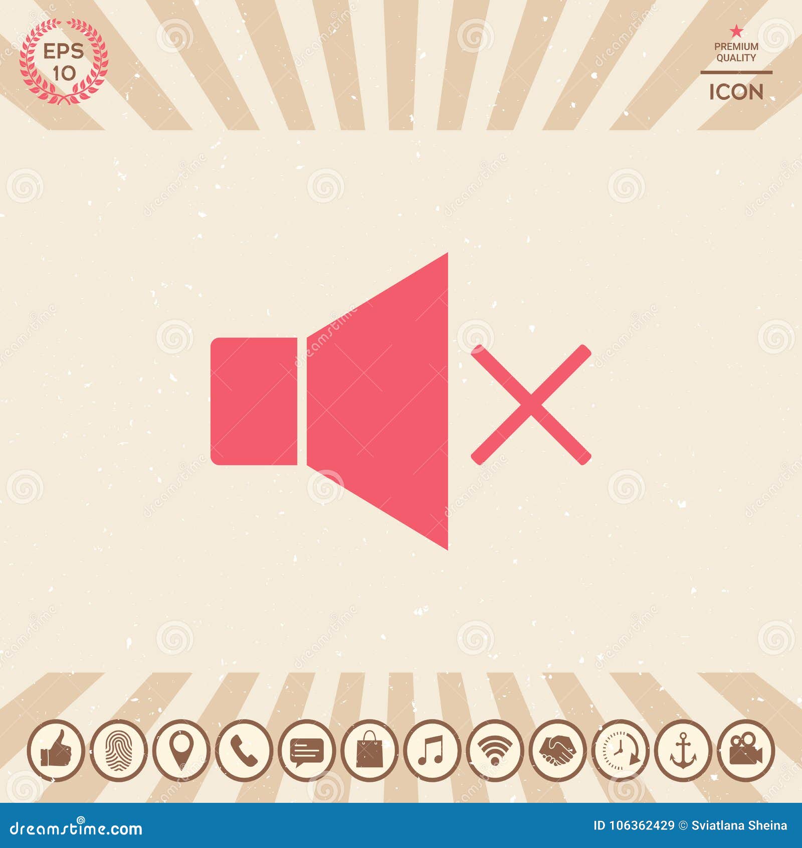 No Volume icon stock vector. Illustration of sign, flat - 106362429